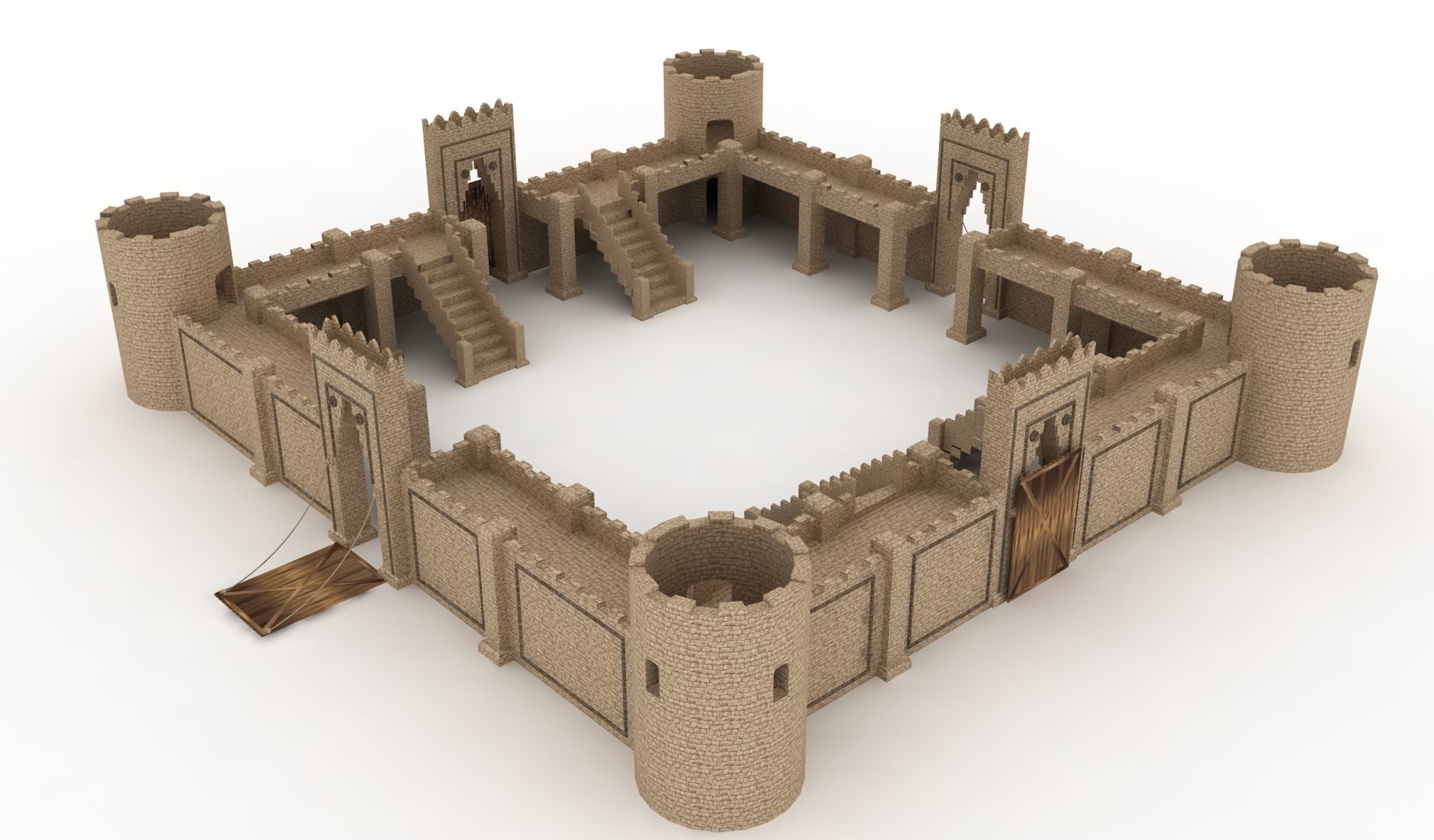 3D model Game Old Castle VR / AR / low-poly | CGTrader