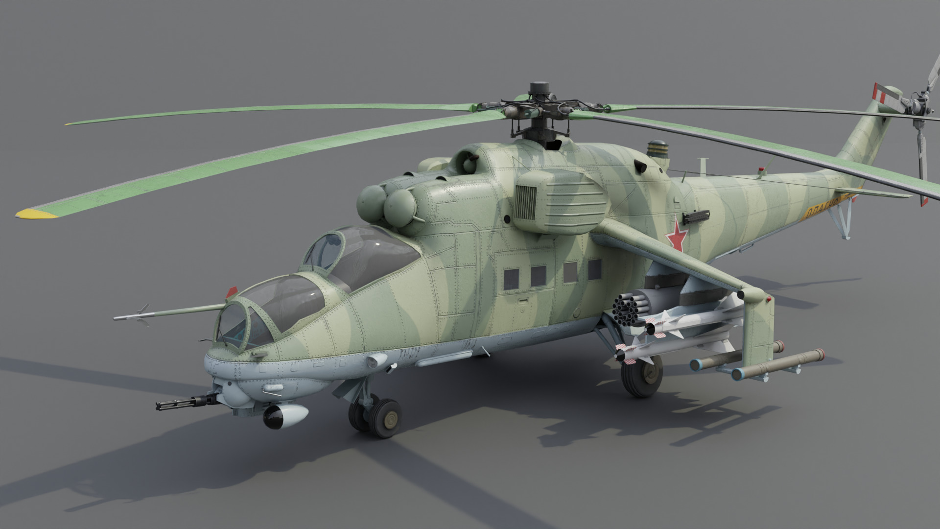 3D model MIL MI 24 V Hind Attack helicopter VR / AR / low-poly | CGTrader