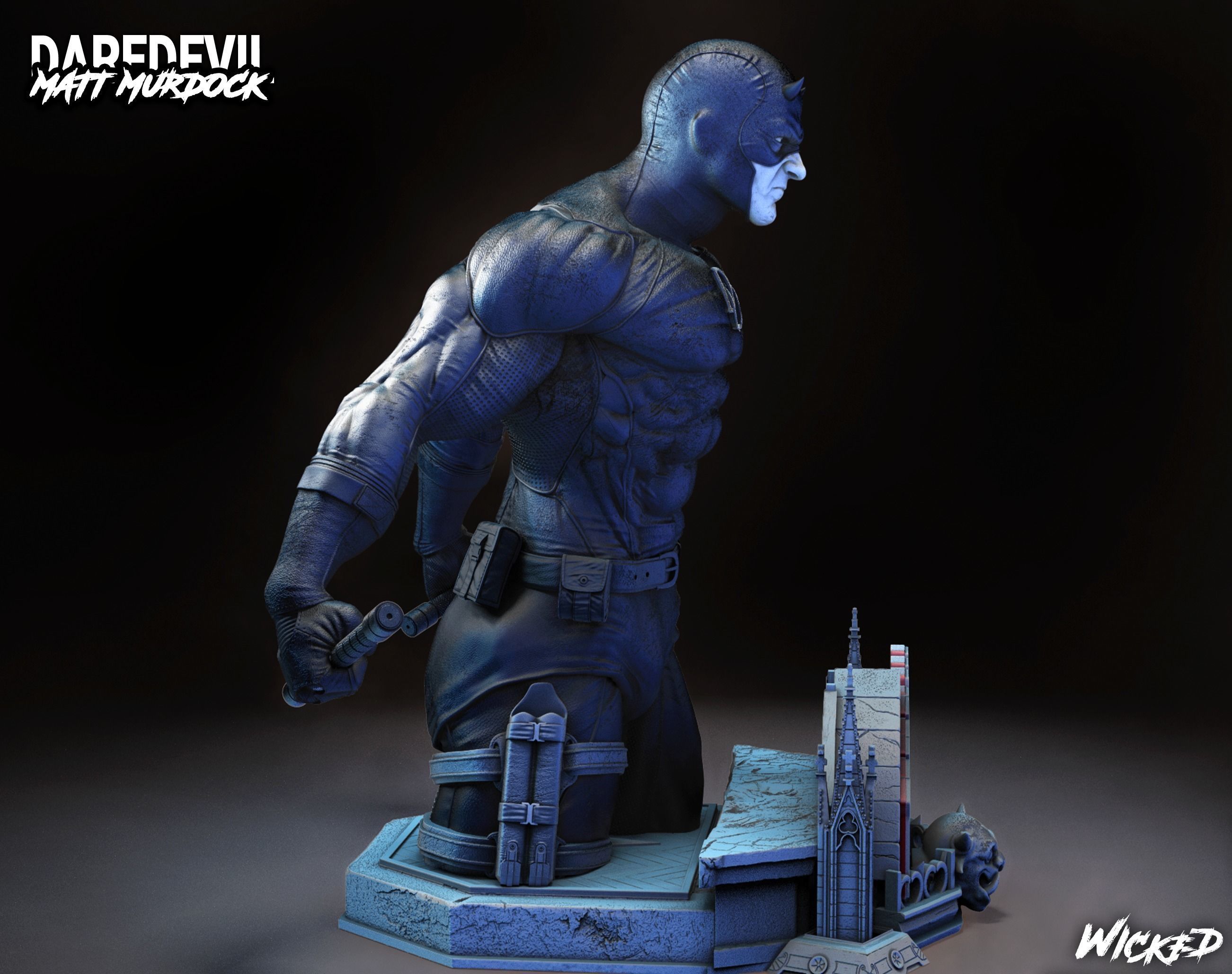 Wicked Marvel Daredevil Bust ready for 3d printing 3D model 3D ...