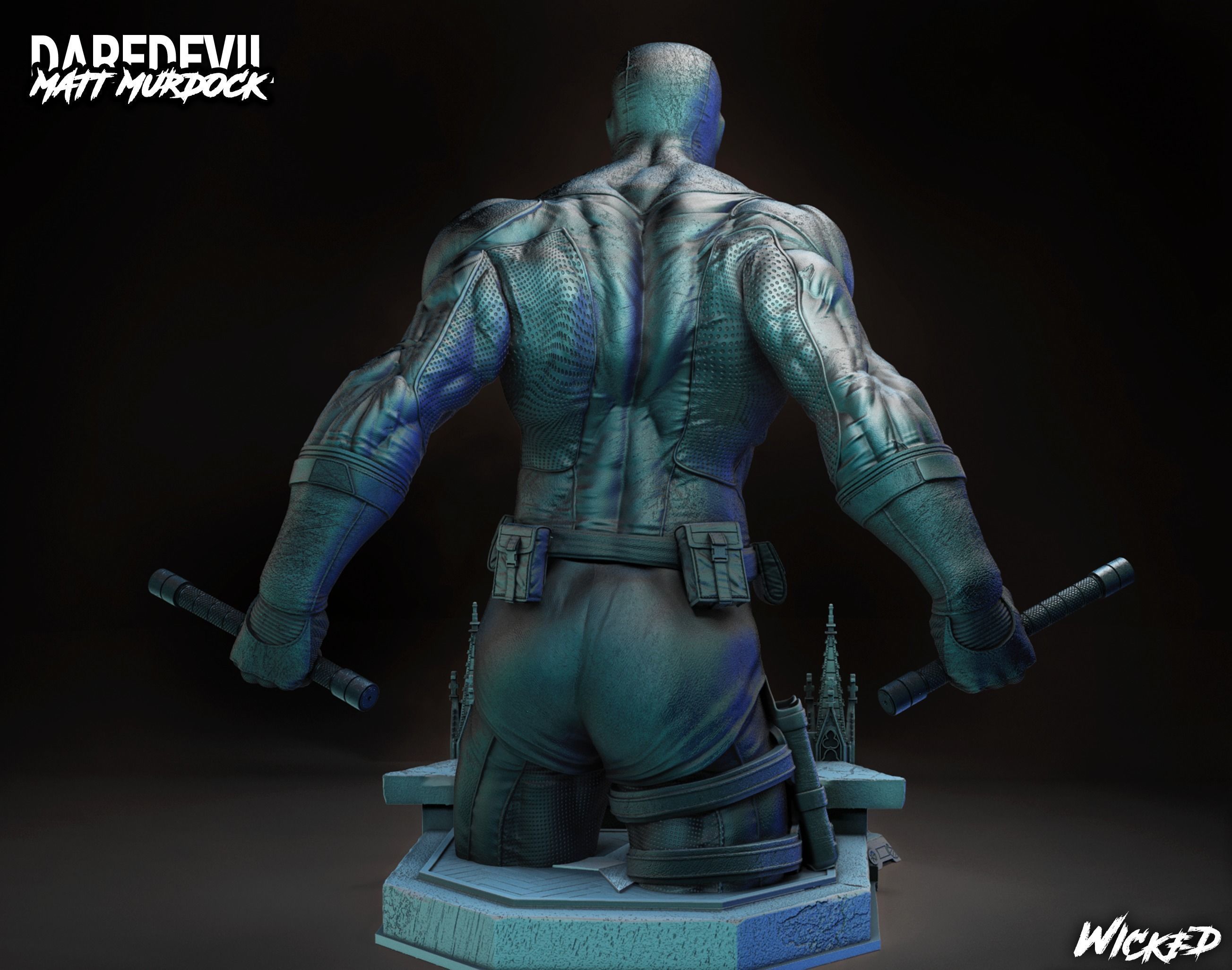 Wicked Marvel Daredevil Bust ready for 3d printing 3D model 3D ...