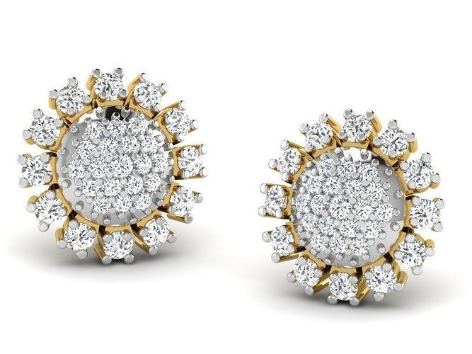 Gold Diamond Women Earring 3D print Model 3D model 3D printable | CGTrader