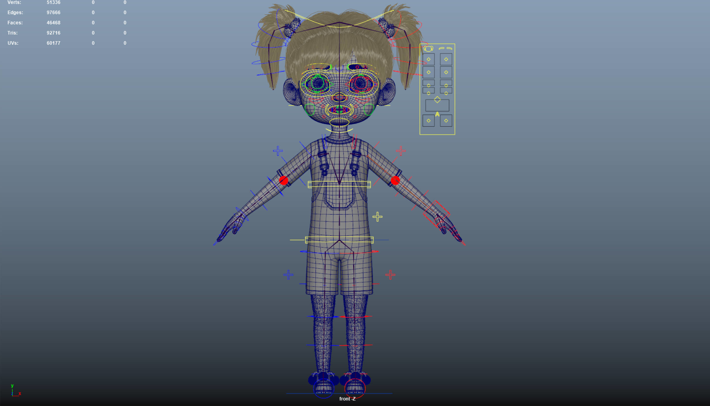 Cartoon Girl Rigged 3D model rigged | CGTrader