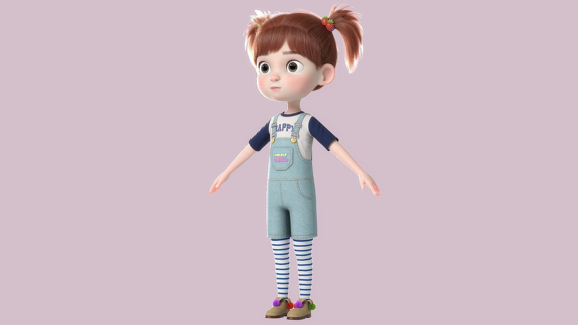 Cartoon Girl Rigged 3D model rigged | CGTrader