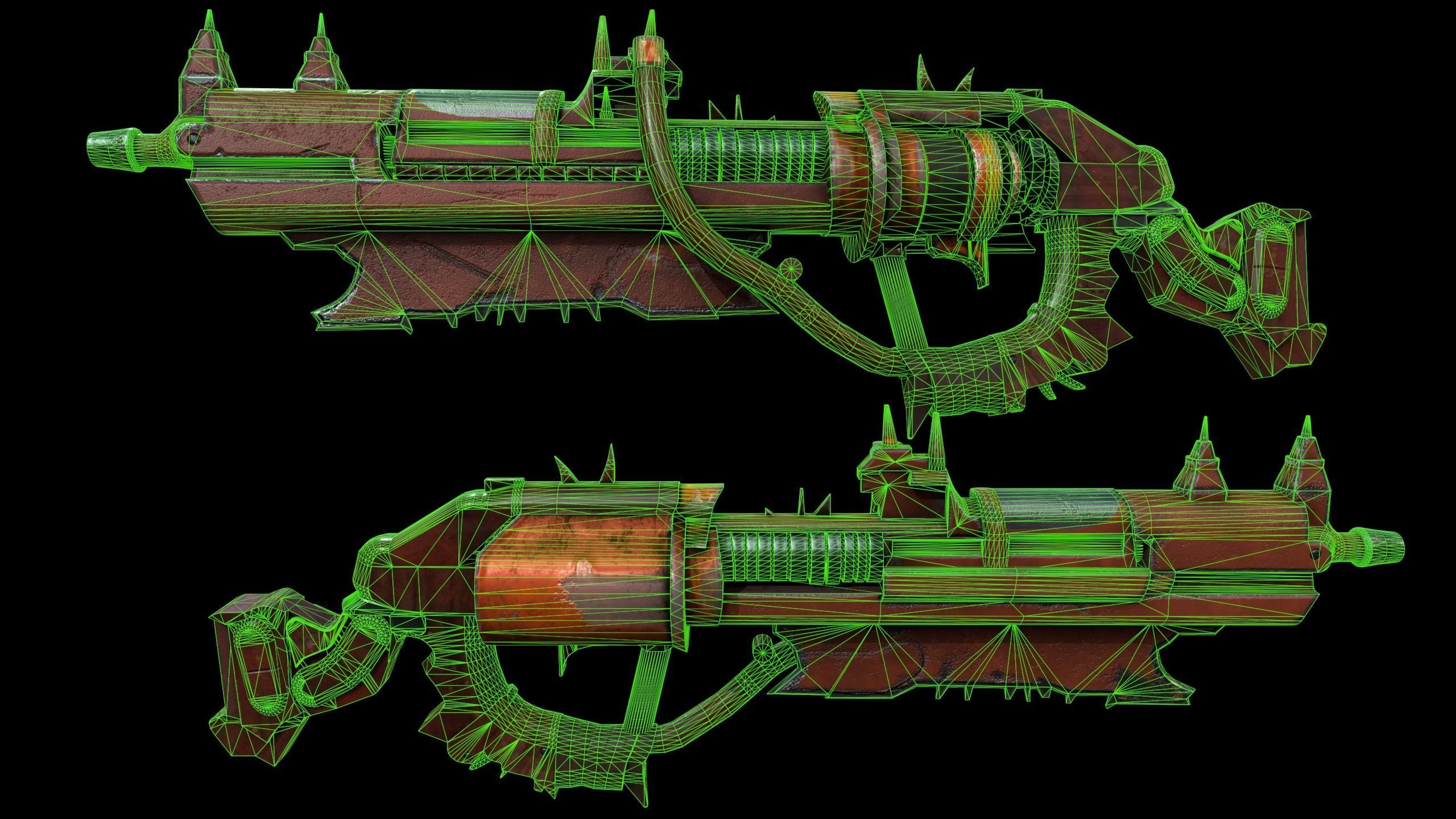 3D model Post-Apocalyptic Gun VR / AR / low-poly | CGTrader