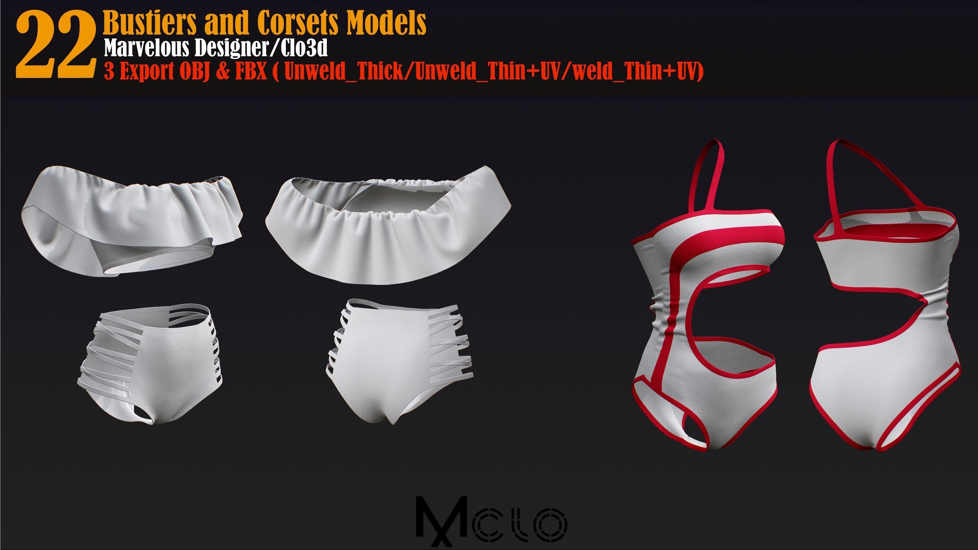 22Bustiers and Corsets Models 3D model | CGTrader