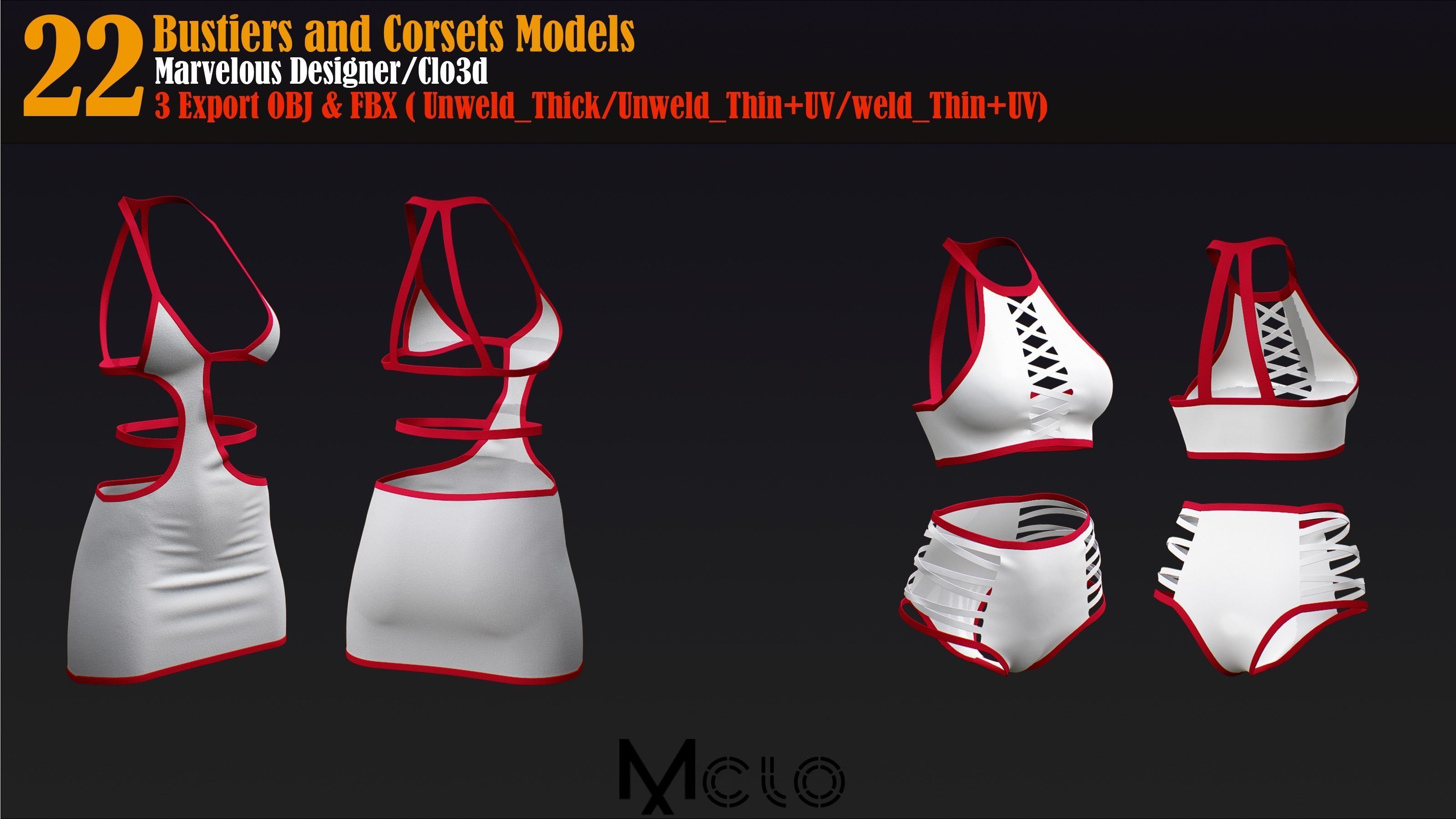 22Bustiers and Corsets Models 3D model | CGTrader