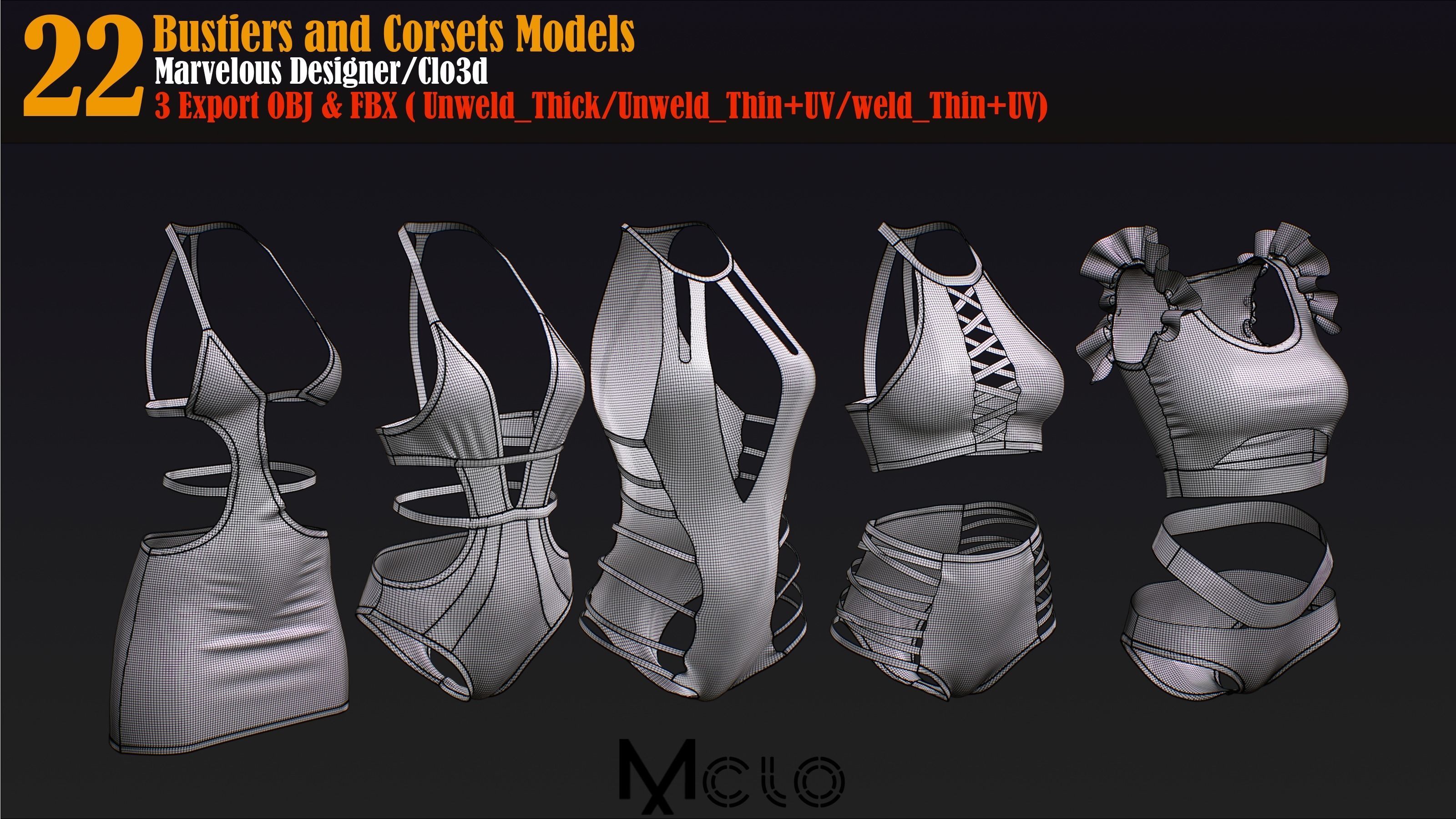 22Bustiers and Corsets Models 3D model | CGTrader