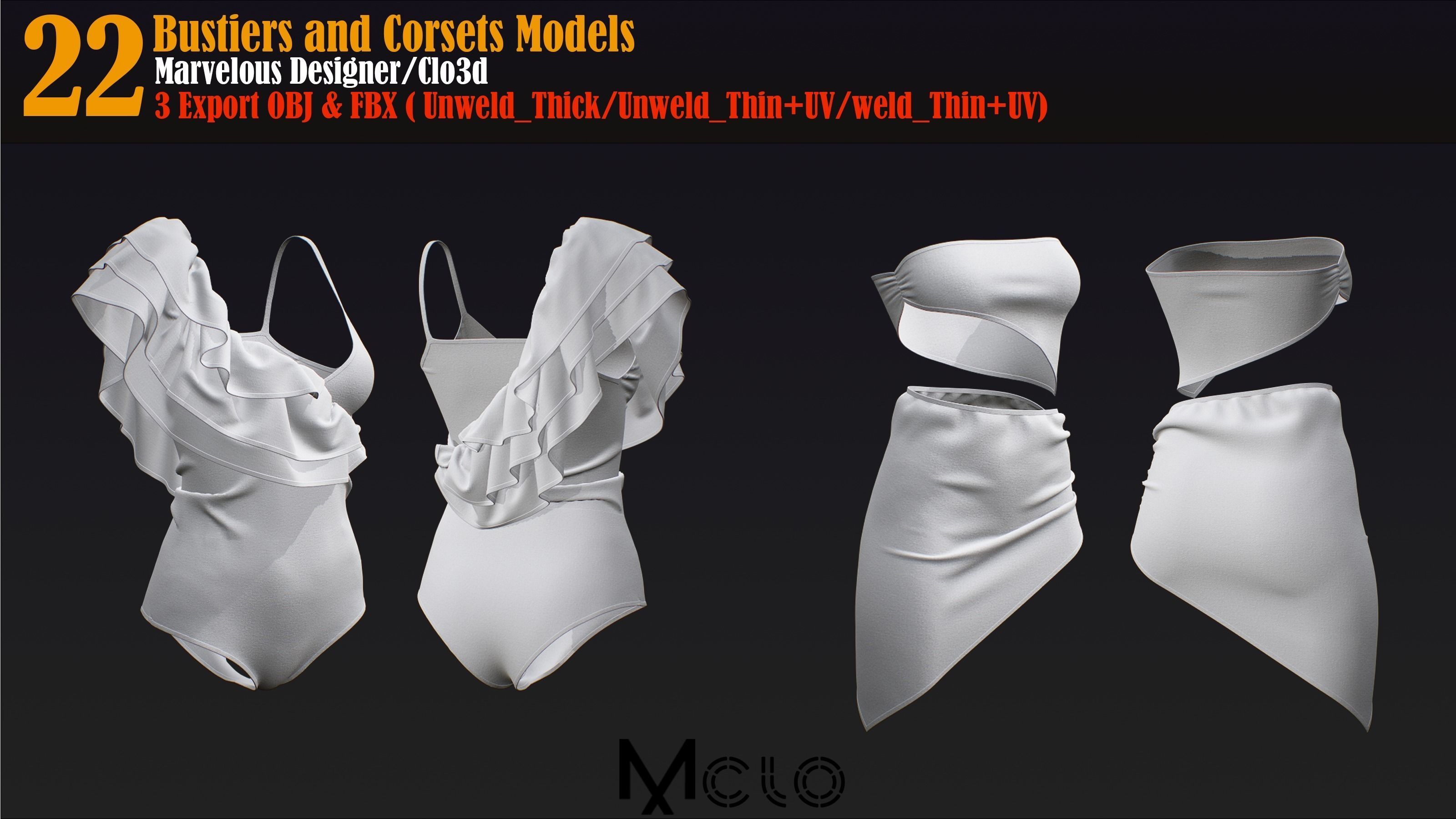 22Bustiers and Corsets Models 3D model | CGTrader