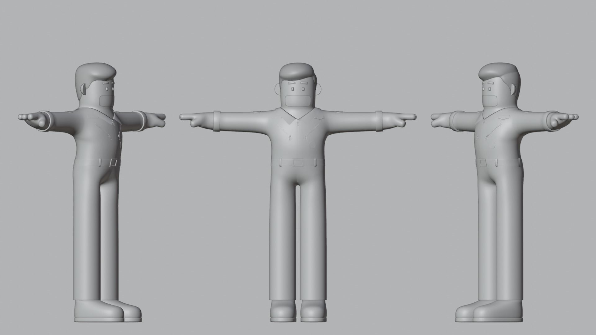 Minimal AirForce Pilot Cartoon Character 3D model rigged | CGTrader