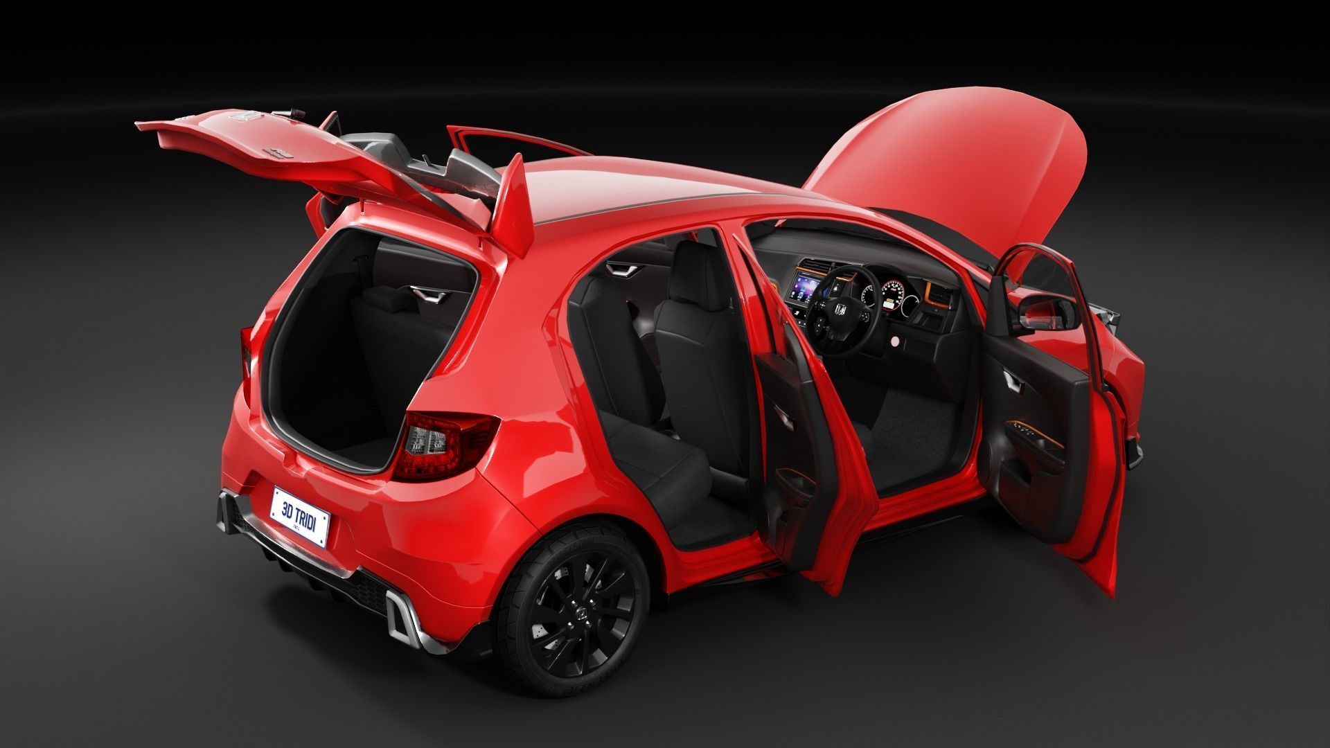 3D model Honda Brio RS Urbanite 2020 With Interior HQ Low Poly VR / AR ...