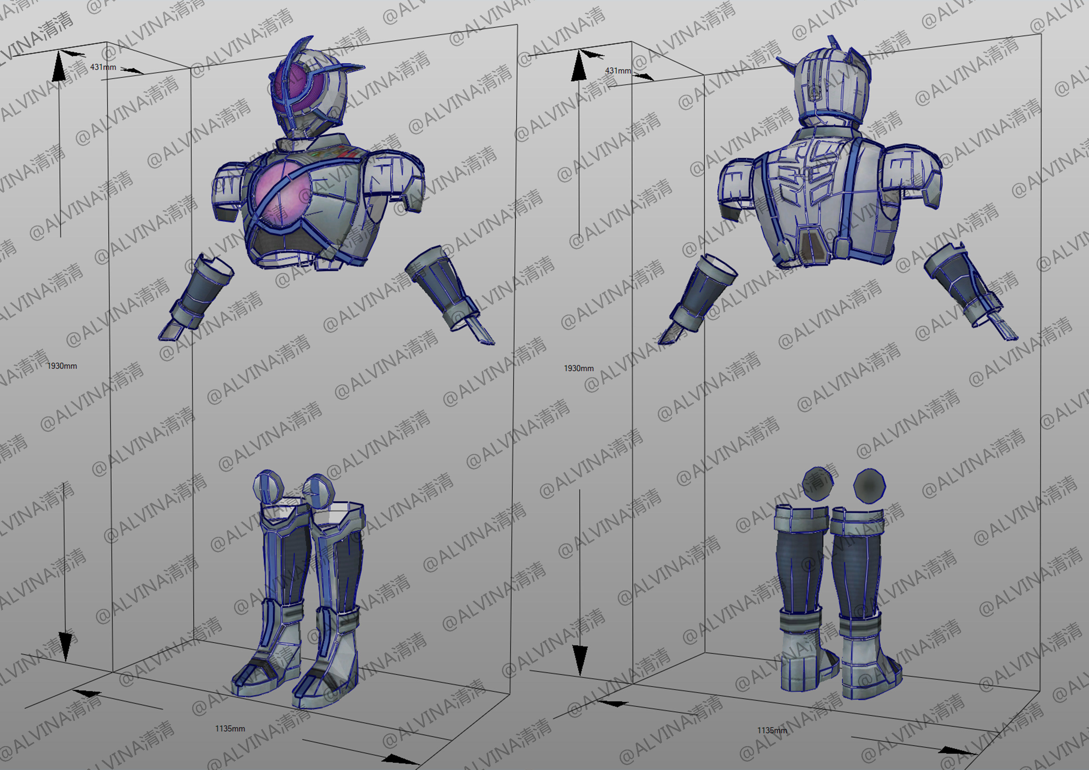 3D model Kamen rider Psyga pepakura Full VR / AR / low-poly | CGTrader