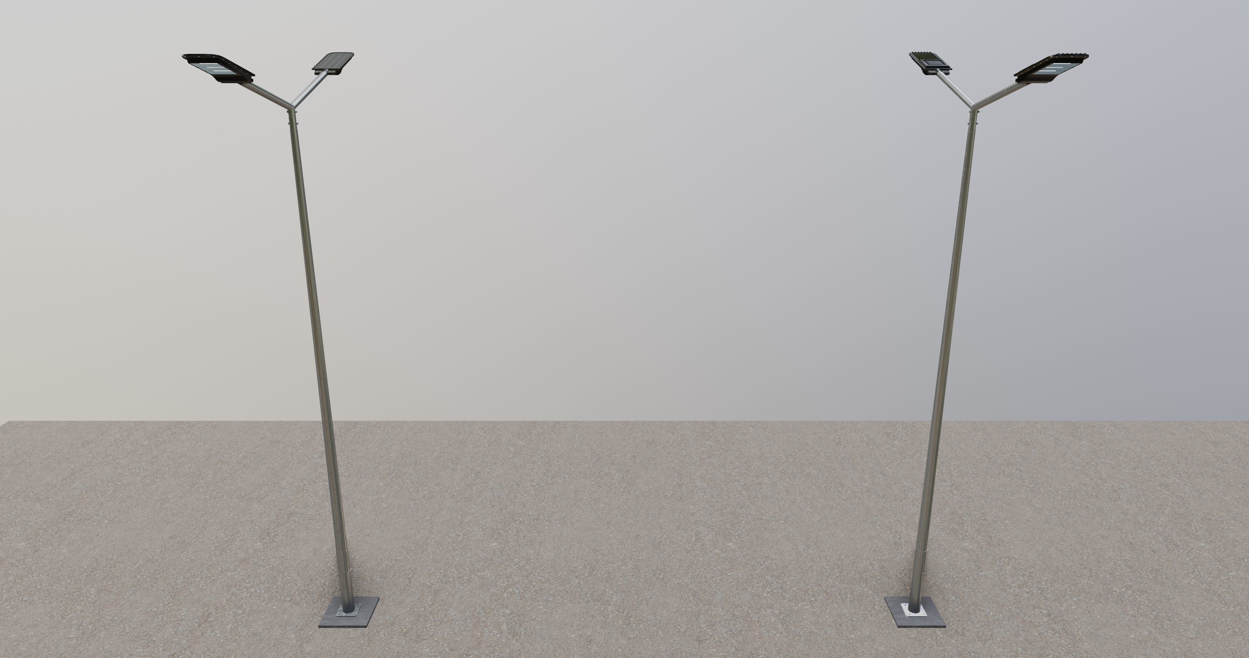 5 Meter Conical Lighting Pole -Double Consol 3D model | CGTrader