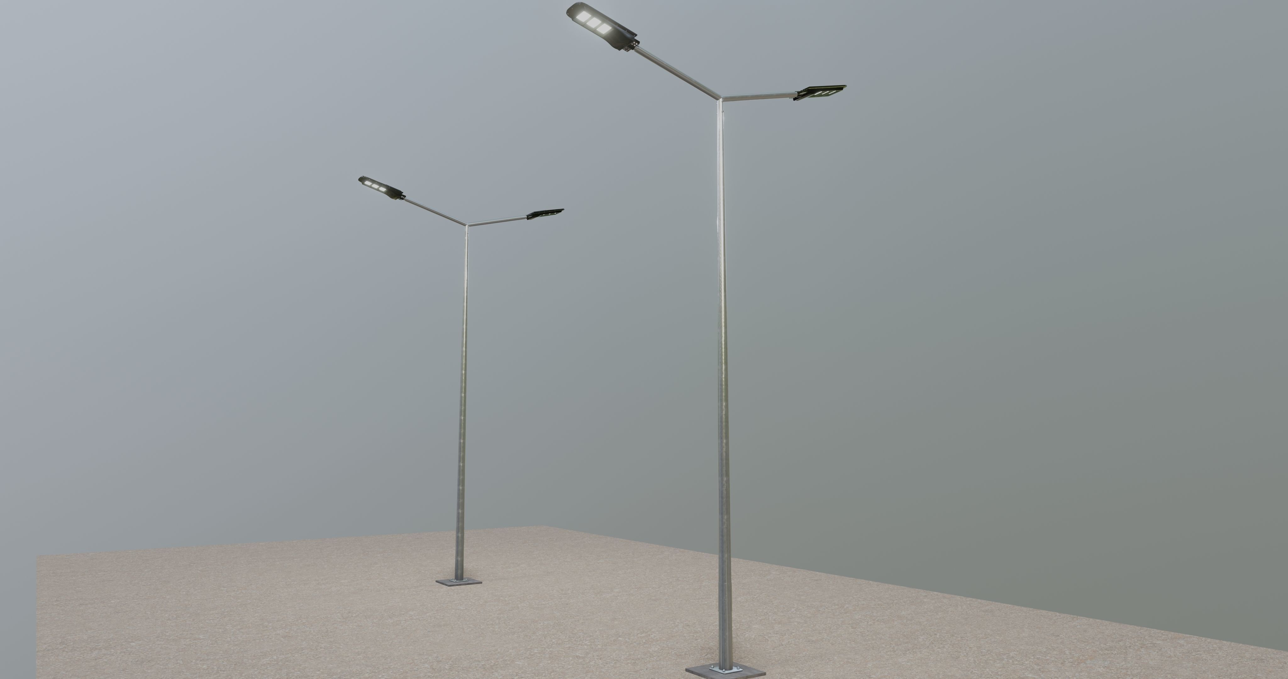 5 Meter Conical Lighting Pole -Double Consol 3D model | CGTrader