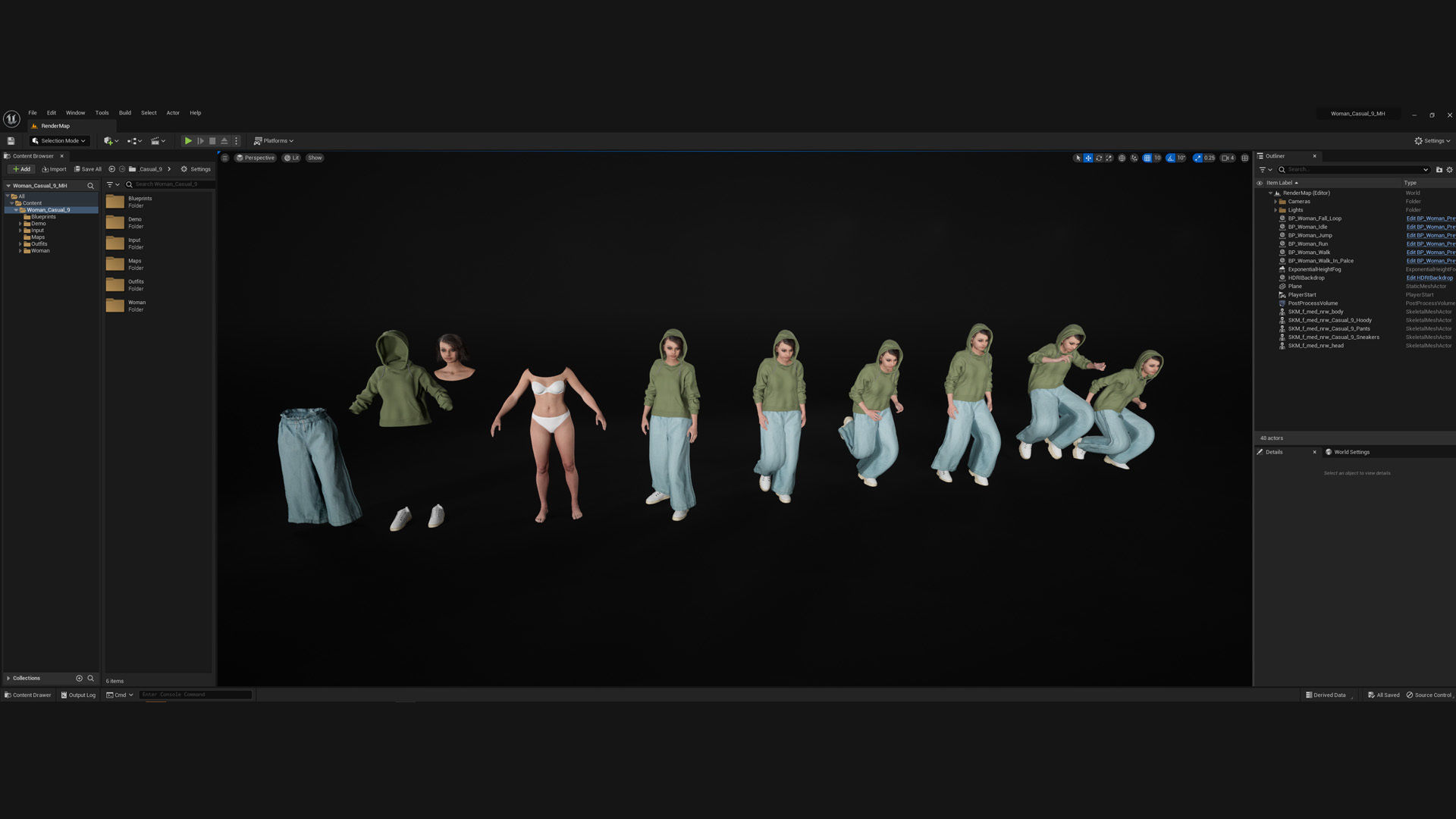 3D model Woman - Casual Outfit 9 - Modular - Rigged VR / AR / low-poly ...