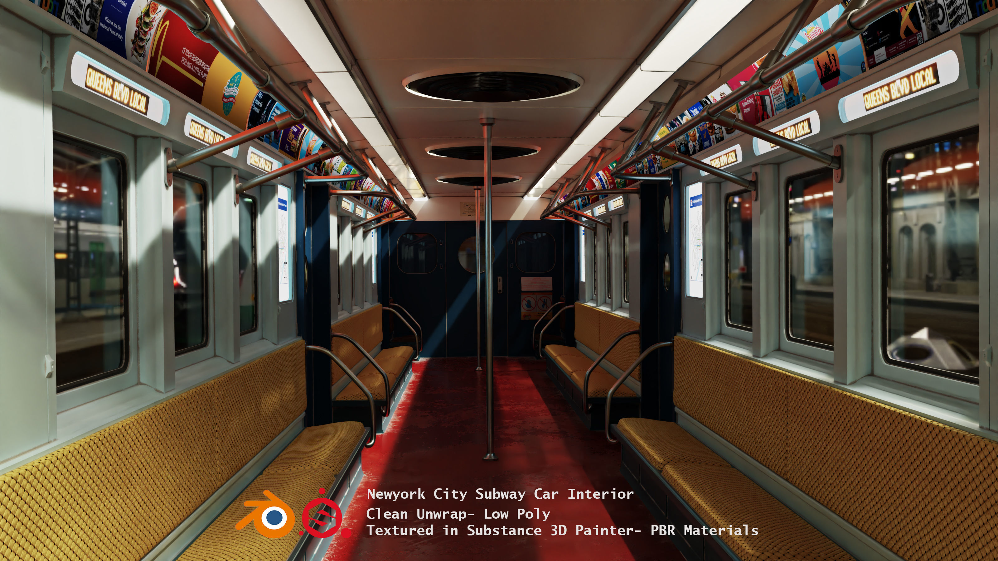 NYC Subway Car Interior 3D model | CGTrader