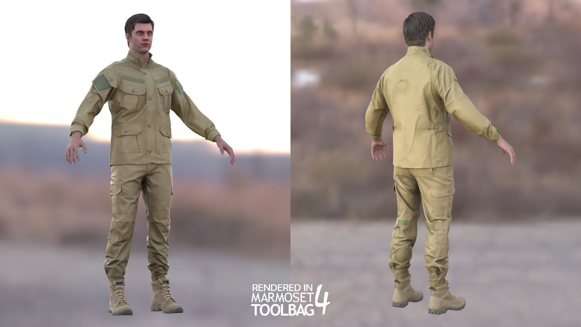3D model Man - Military Uniform 2 - Modular - Rigged VR / AR / low-poly ...