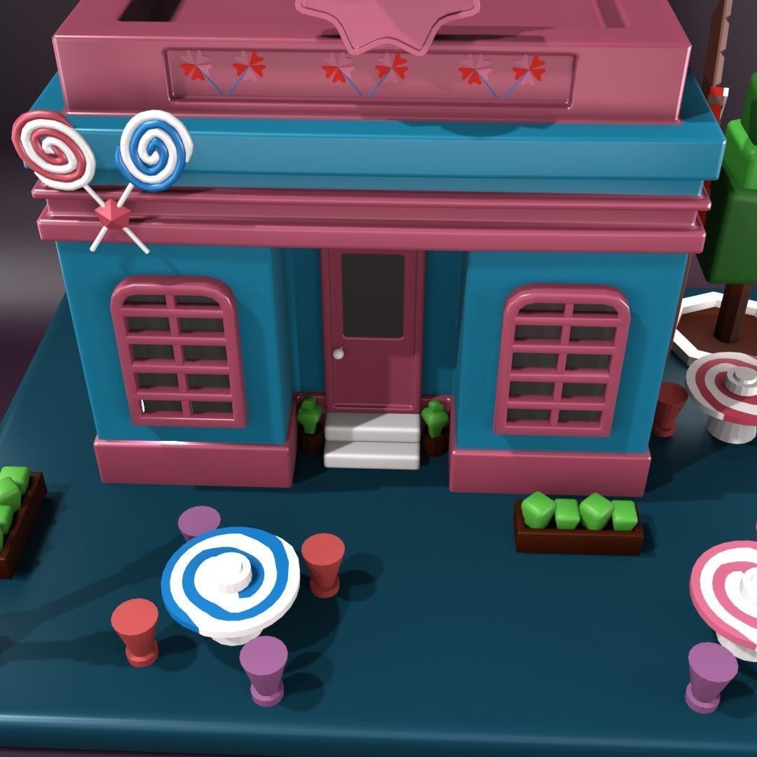 3D model candy shop VR / AR / low-poly | CGTrader