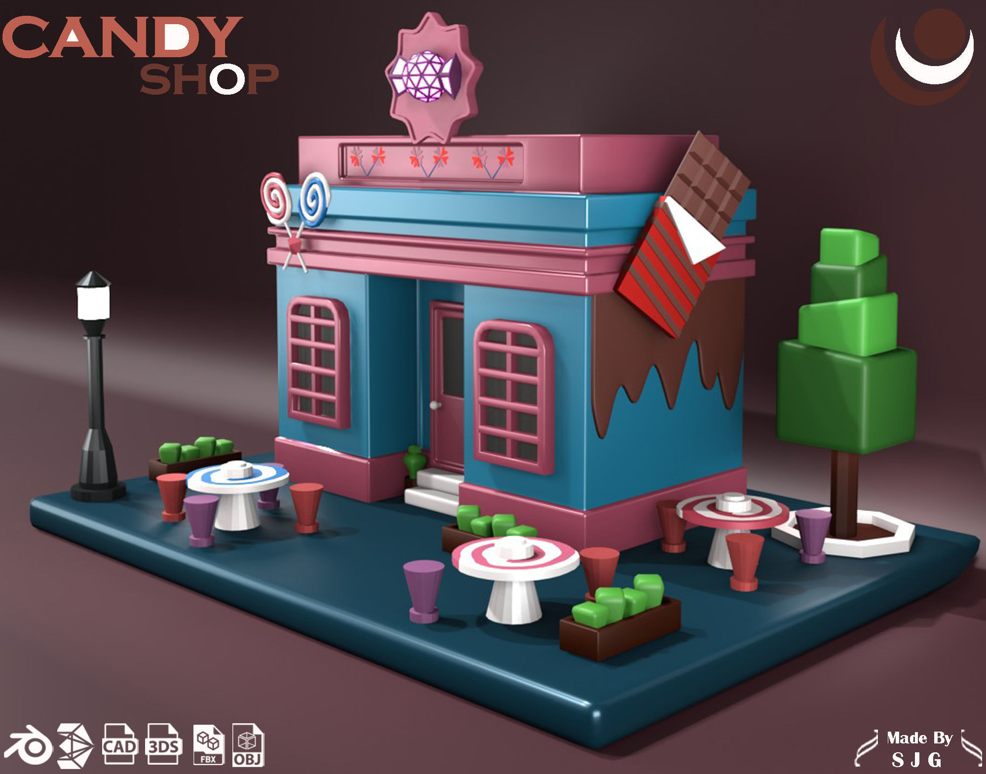 3D model candy shop VR / AR / low-poly | CGTrader