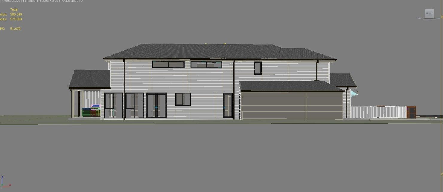 Double story house for backgrounds-no textures 3D model | CGTrader