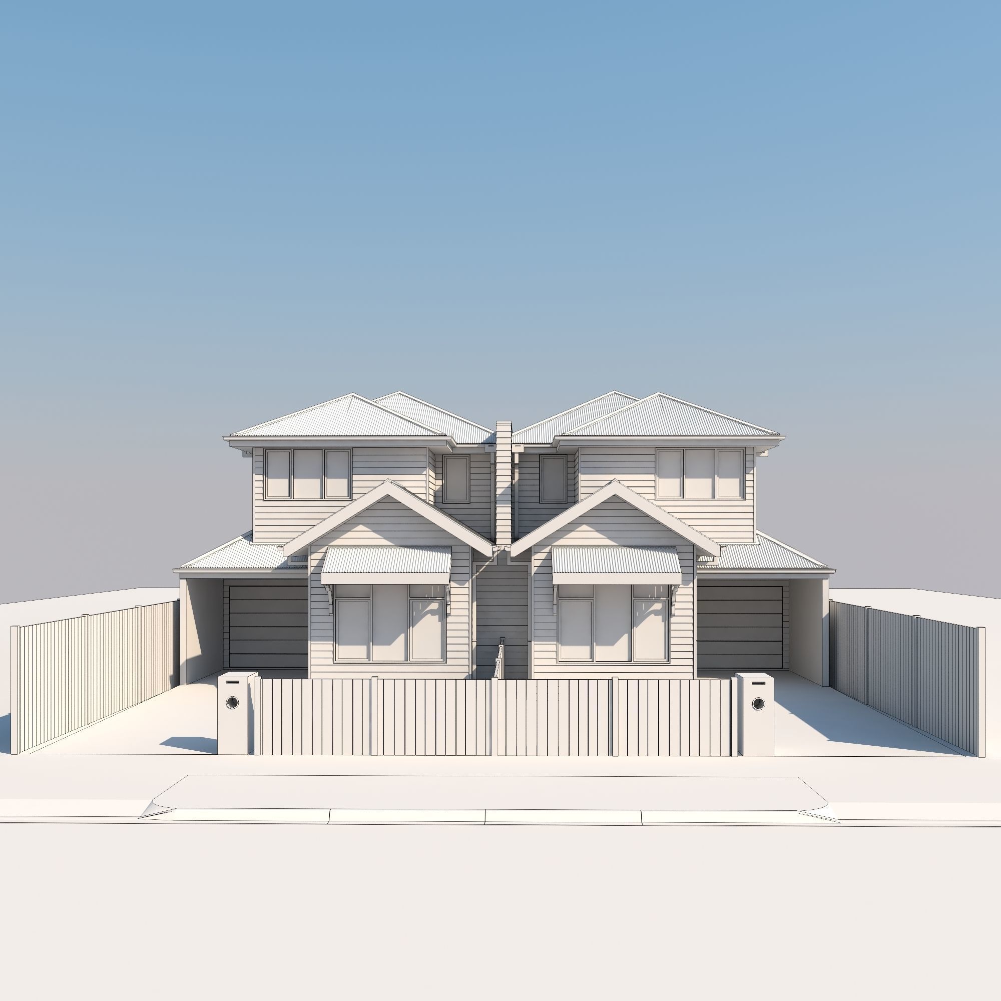 Double story house for backgrounds-no textures 3D model | CGTrader