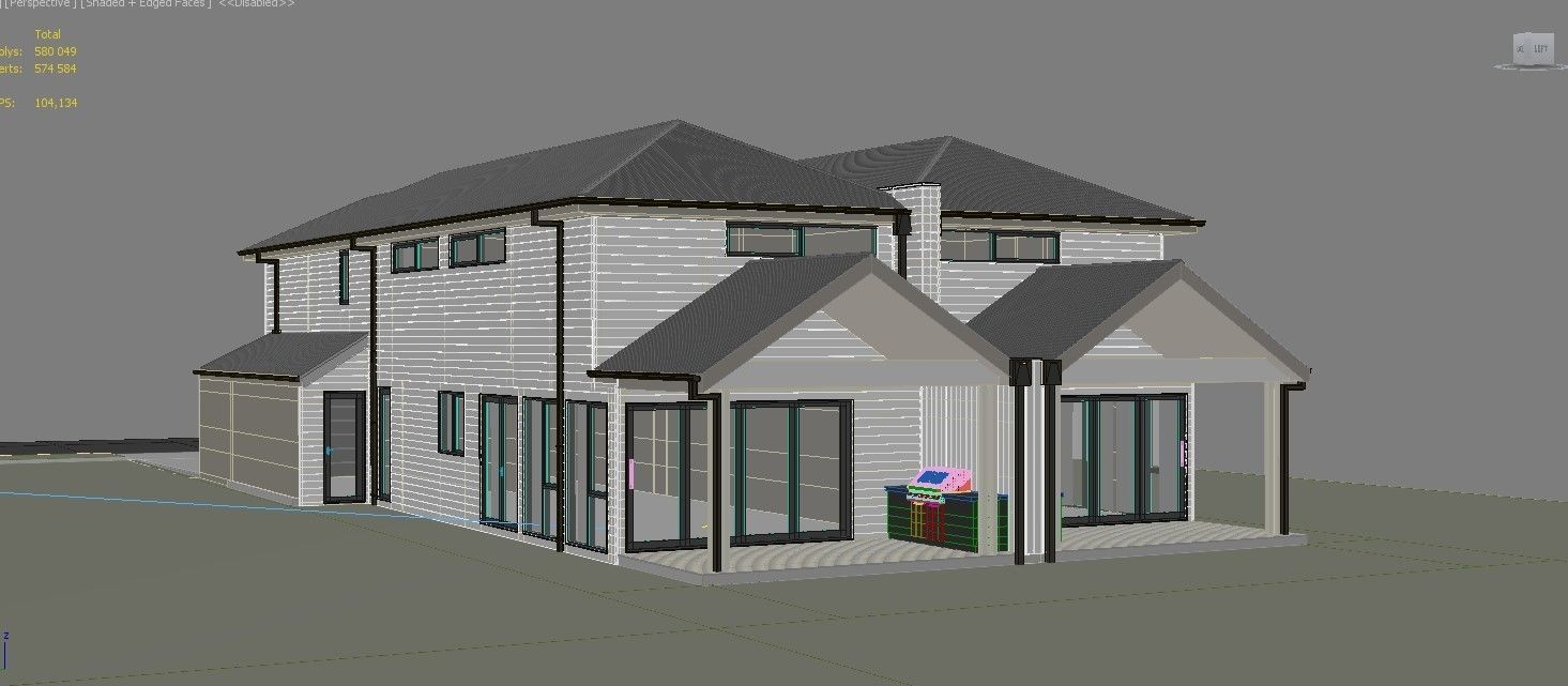 Double story house for backgrounds-no textures 3D model | CGTrader