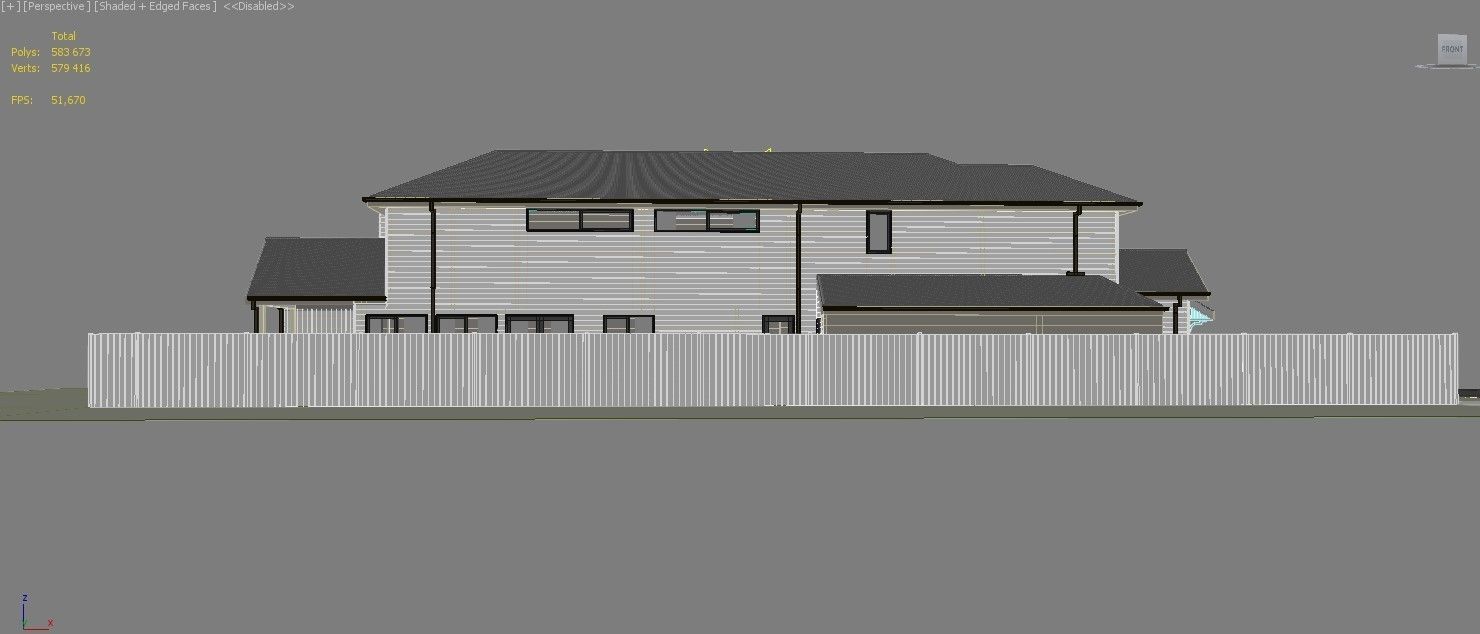 Double story house for backgrounds-no textures 3D model | CGTrader