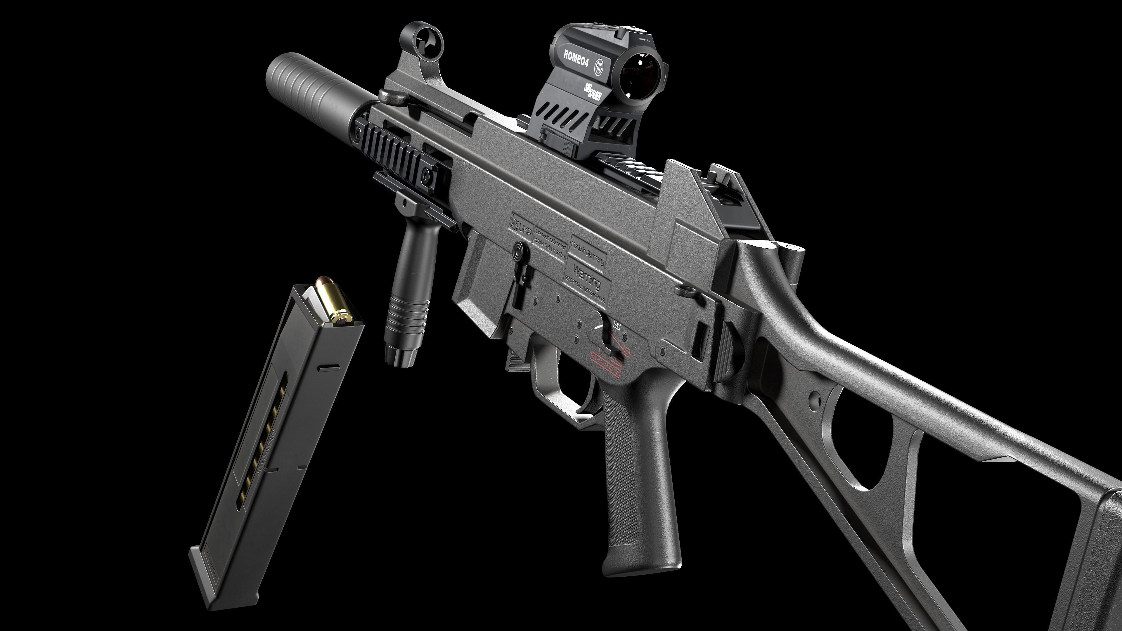3D model Tactical SMG Heckler and Koch UMP 45 ACP VR / AR / low-poly ...
