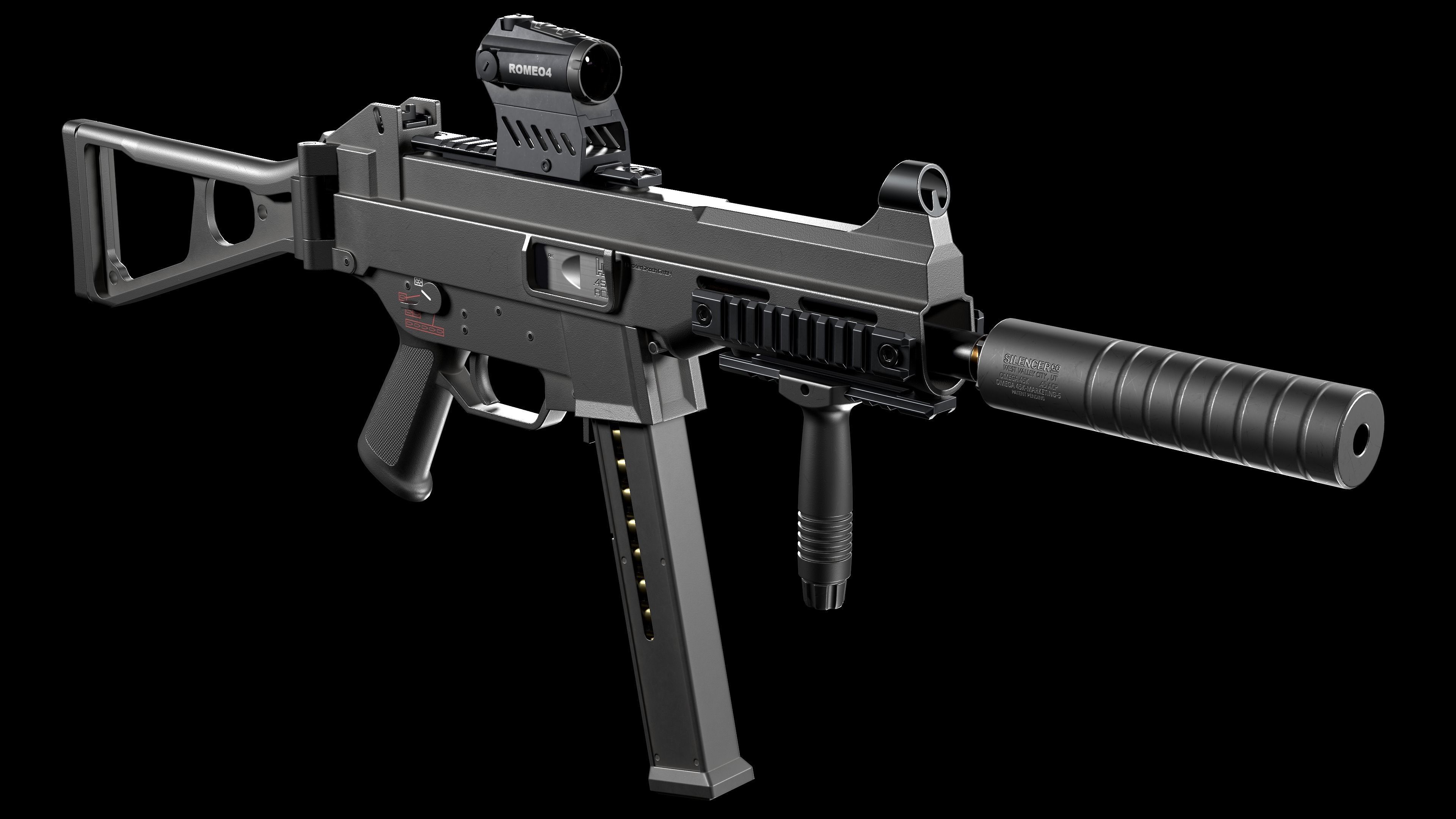 3D model Tactical SMG Heckler and Koch UMP 45 ACP VR / AR / low-poly | CGTrader