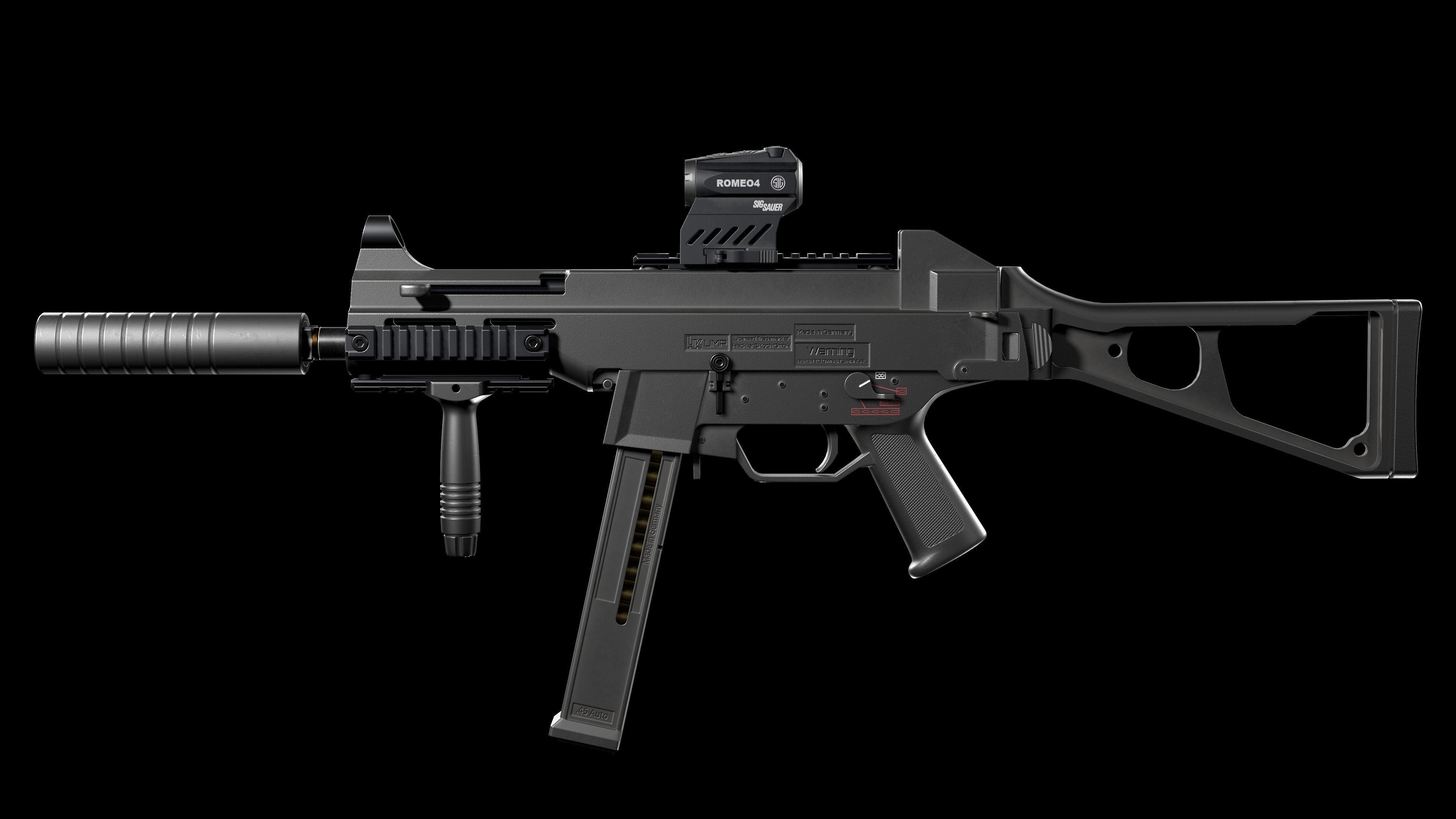 3D model Tactical SMG Heckler and Koch UMP 45 ACP VR / AR / low-poly | CGTrader
