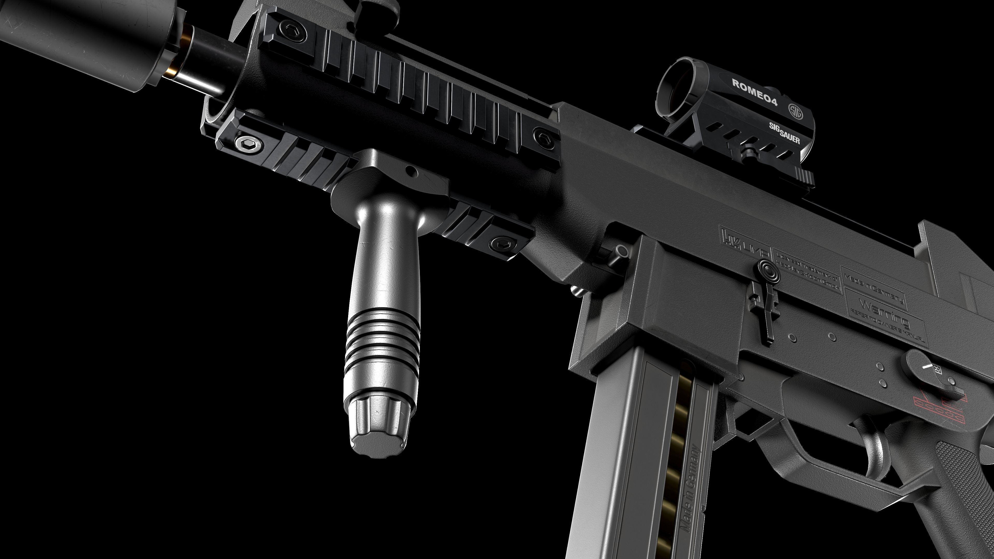3D model Tactical SMG Heckler and Koch UMP 45 ACP VR / AR / low-poly ...