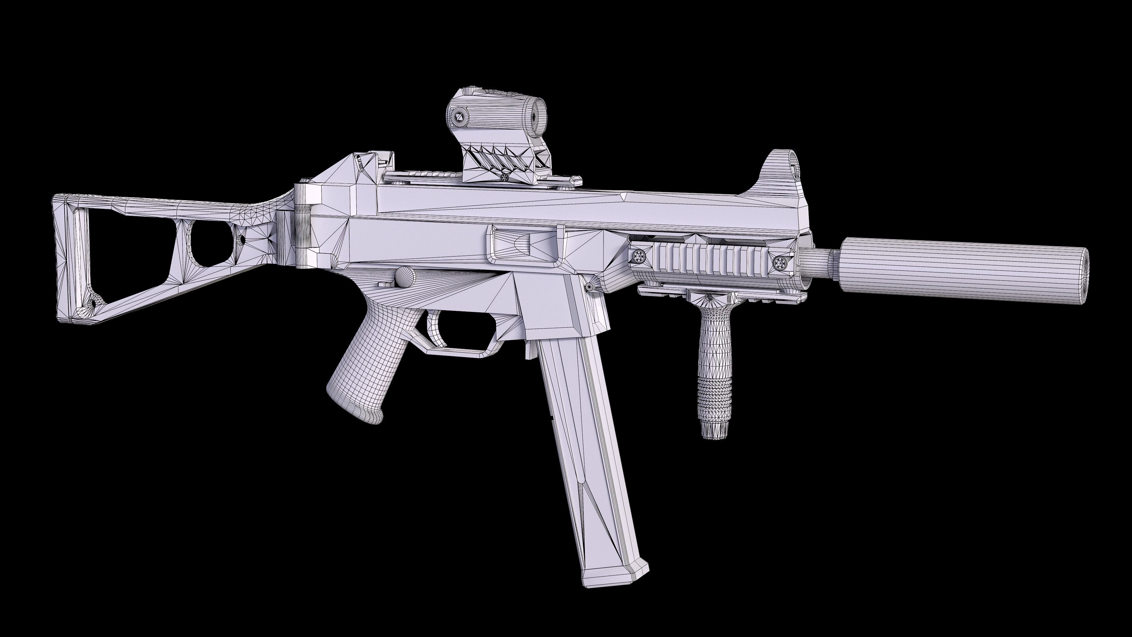 3D model Tactical SMG Heckler and Koch UMP 45 ACP VR / AR / low-poly | CGTrader