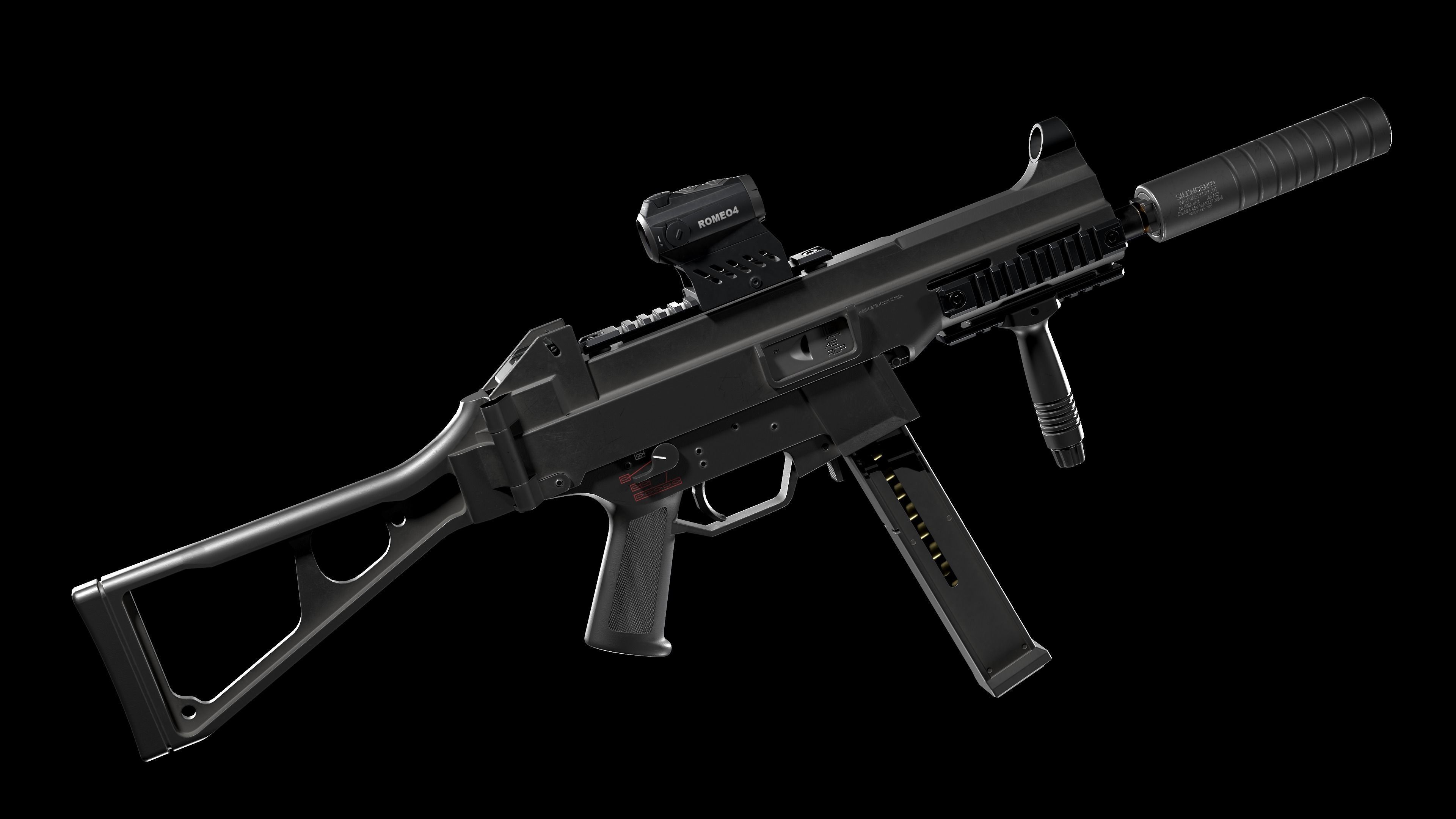 3D model Tactical SMG Heckler and Koch UMP 45 ACP VR / AR / low-poly | CGTrader
