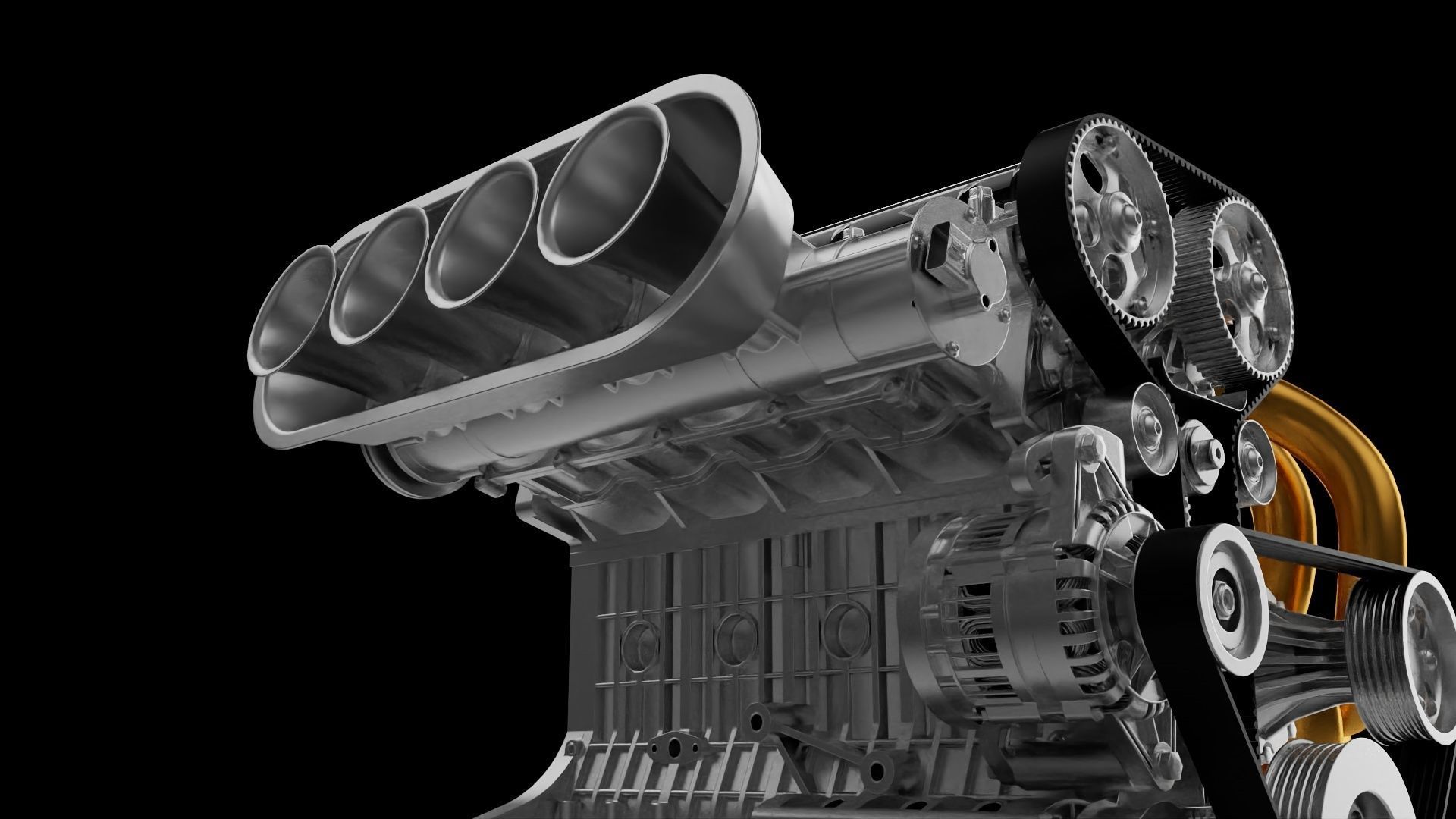 V4 car piston engine 3D model 3D printable | CGTrader