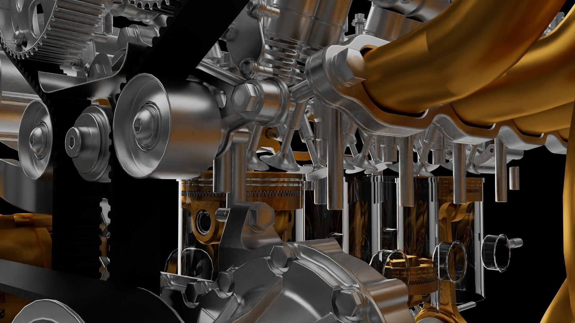 V4 car piston engine 3D model 3D printable | CGTrader