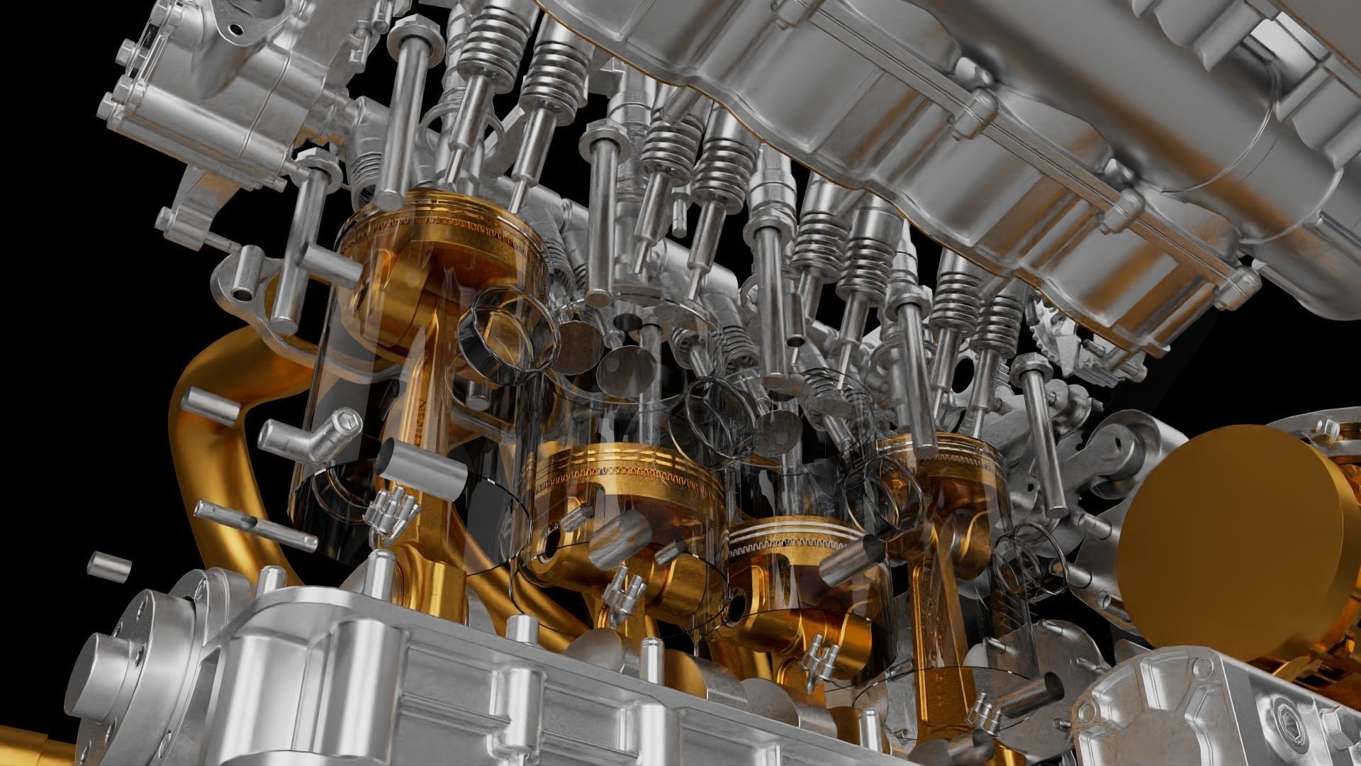 V4 car piston engine 3D model 3D printable | CGTrader