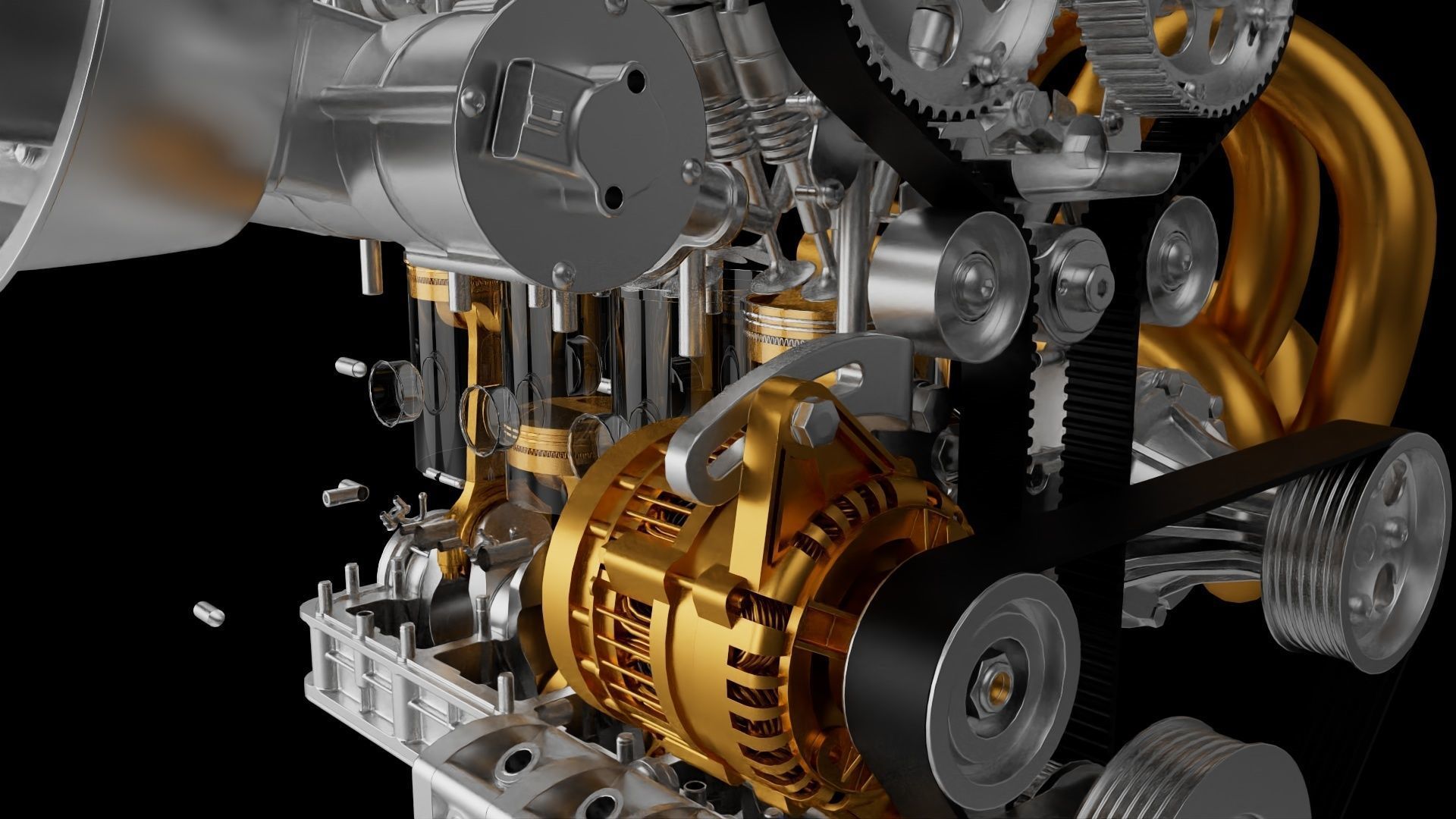 V4 car piston engine 3D model 3D printable | CGTrader