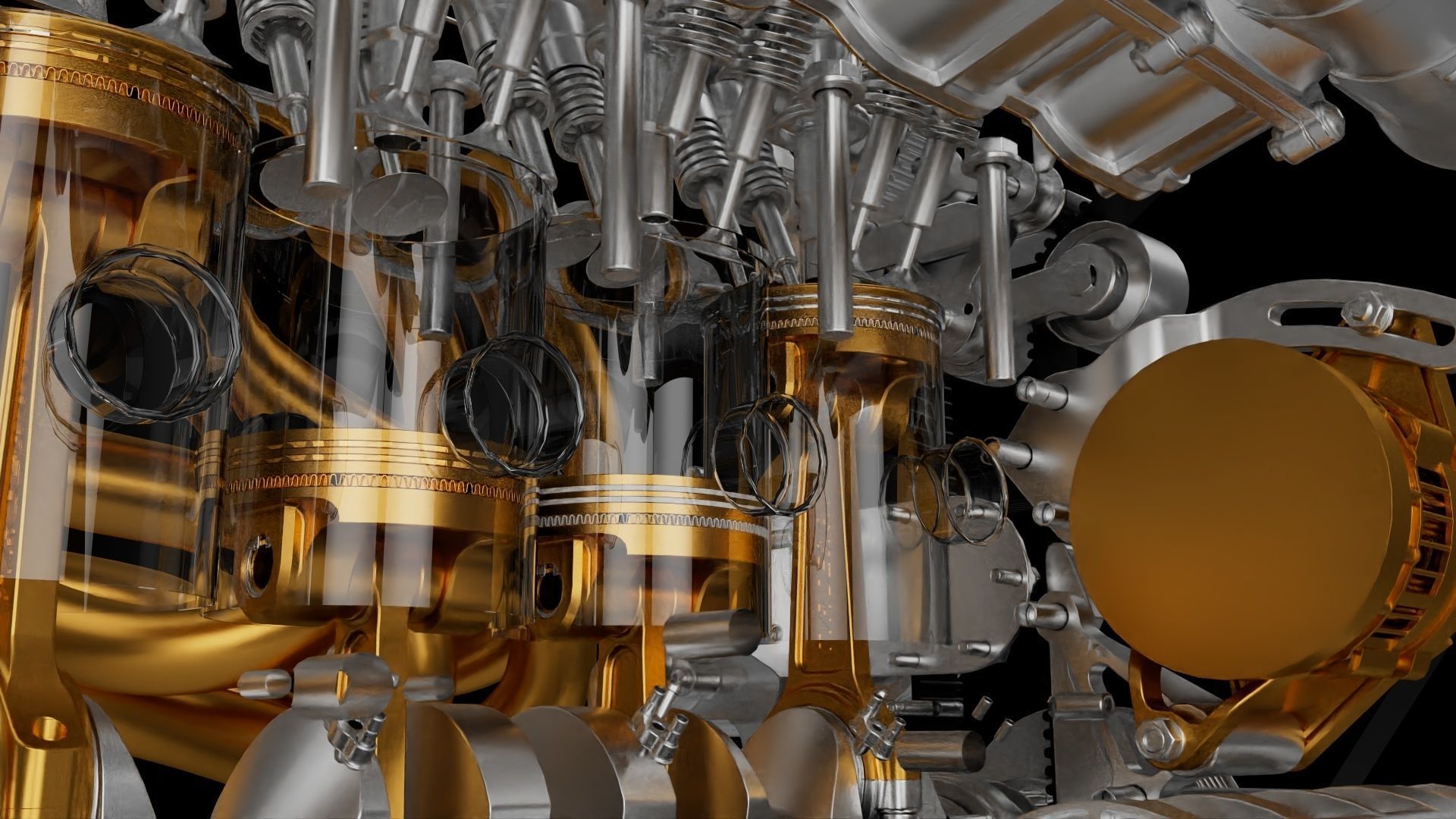 V4 car piston engine 3D model 3D printable | CGTrader