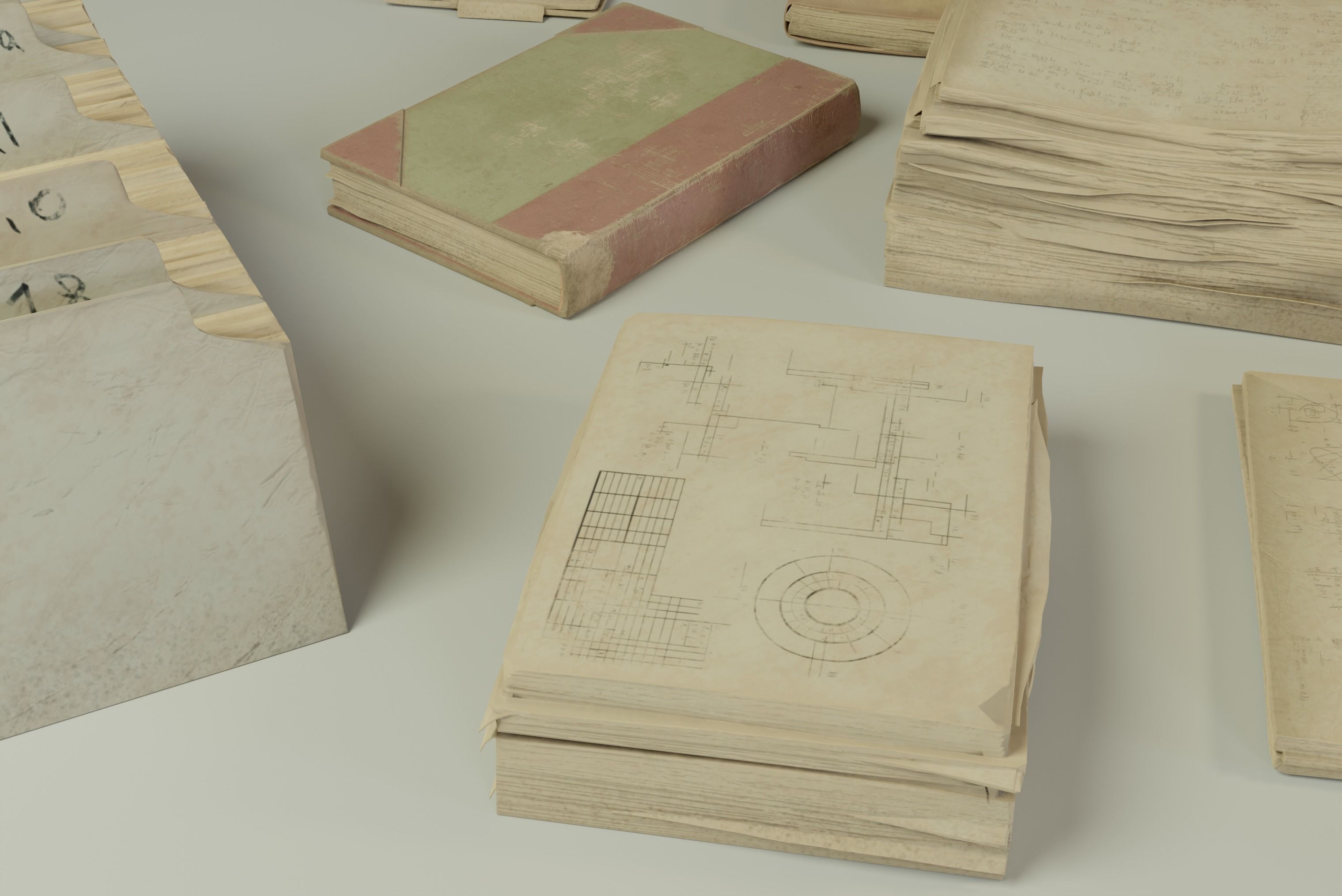 3D model Paper stuff pack VR / AR / low-poly | CGTrader