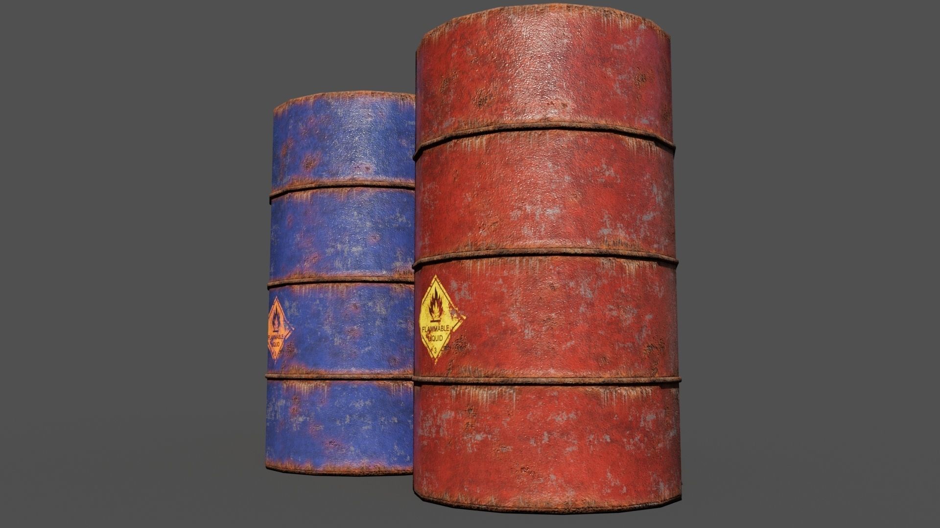 Old Oil Drums Rusty Oily Variants free VR / AR / low-poly 3D model | CGTrader