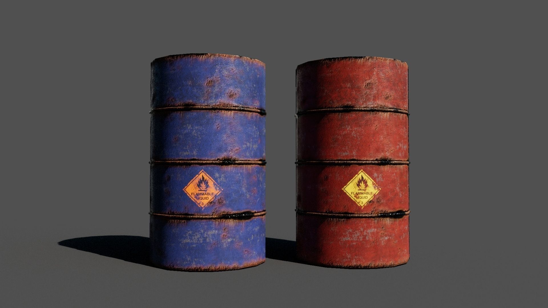 Old Oil Drums Rusty Oily Variants free VR / AR / low-poly 3D model ...