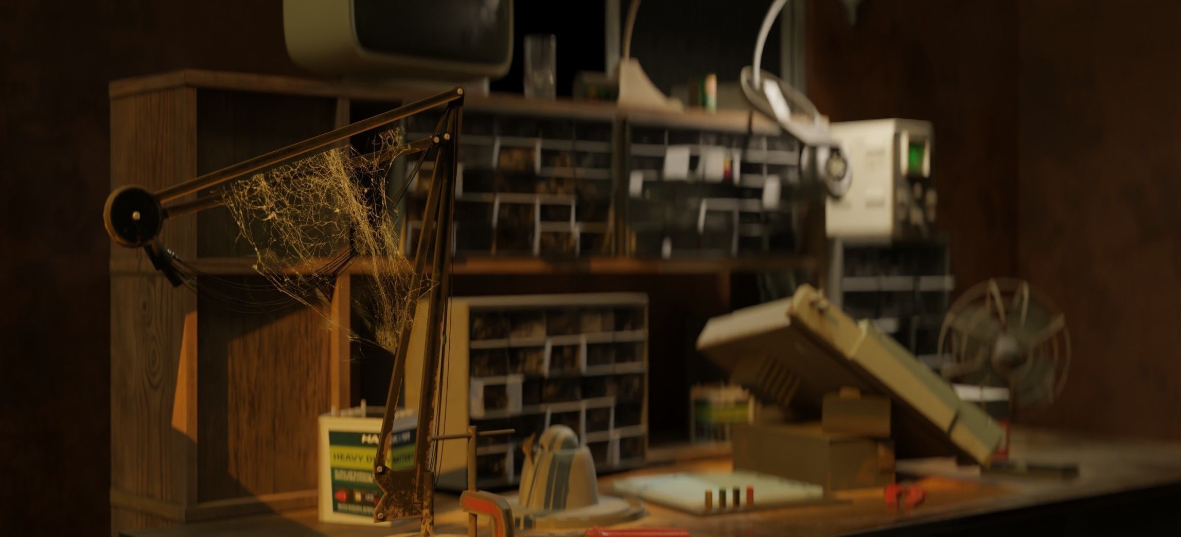 3D model OLD VINTAGE WORK DESK CRAFTING TABLE 3D MODEL VR / AR / low ...