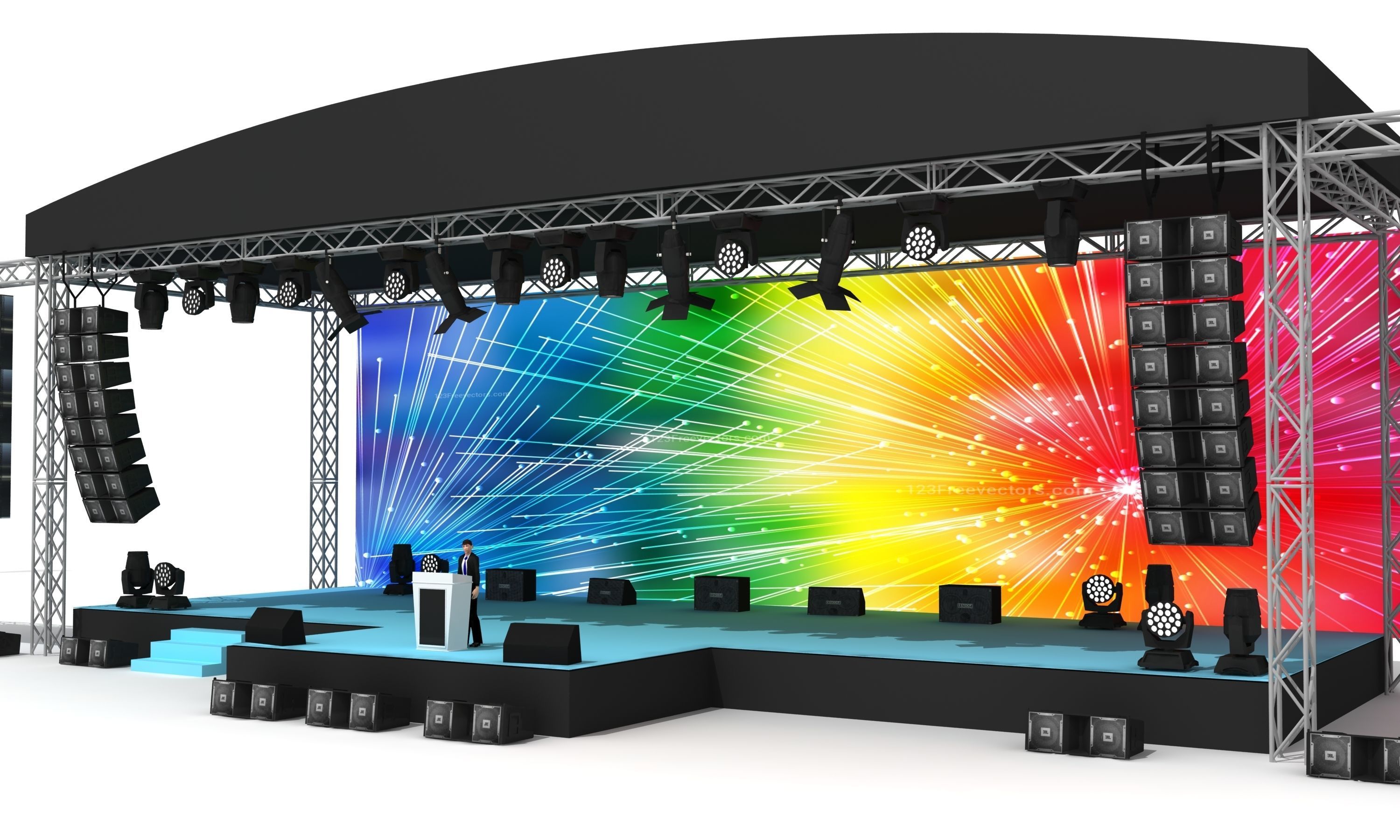 Big Outdoor Concert Stage 058 3D model | CGTrader