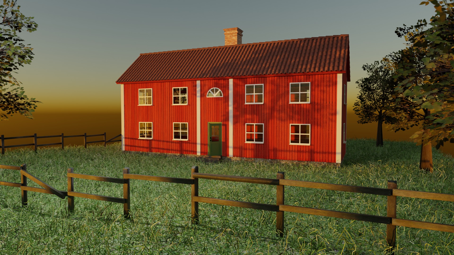 Old Swedish Allmoge House 3D model | CGTrader