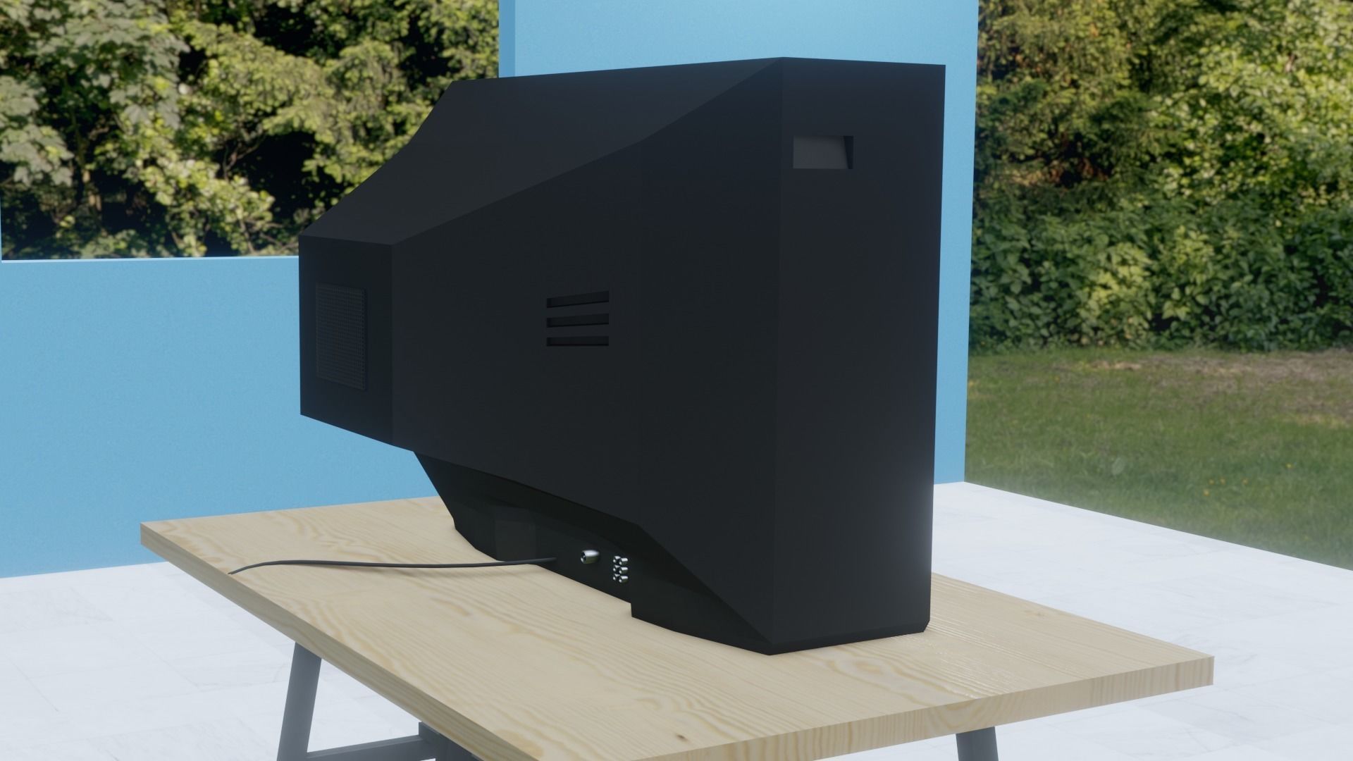 CRT TV with real pixels including short animation 3D model animated ...