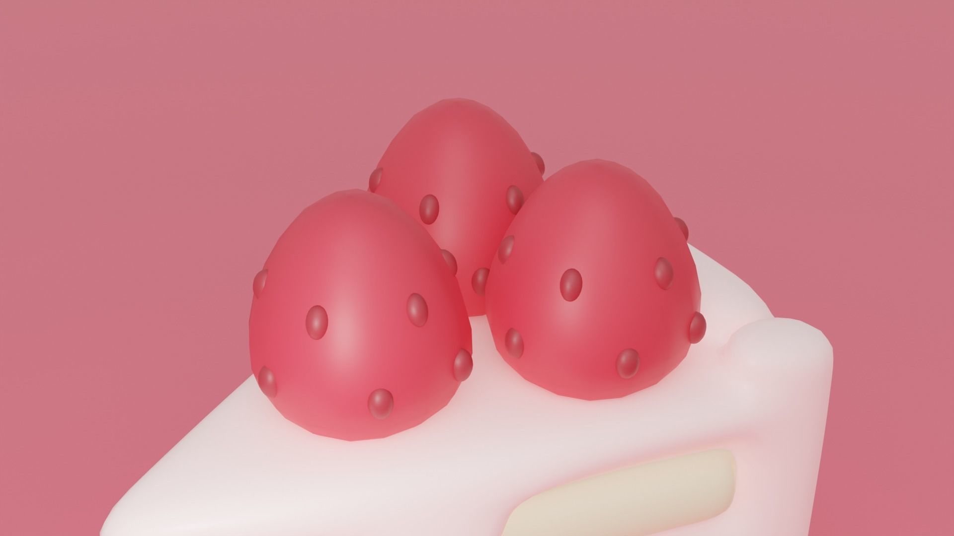 3D model Strawberry Cake VR / AR / low-poly | CGTrader