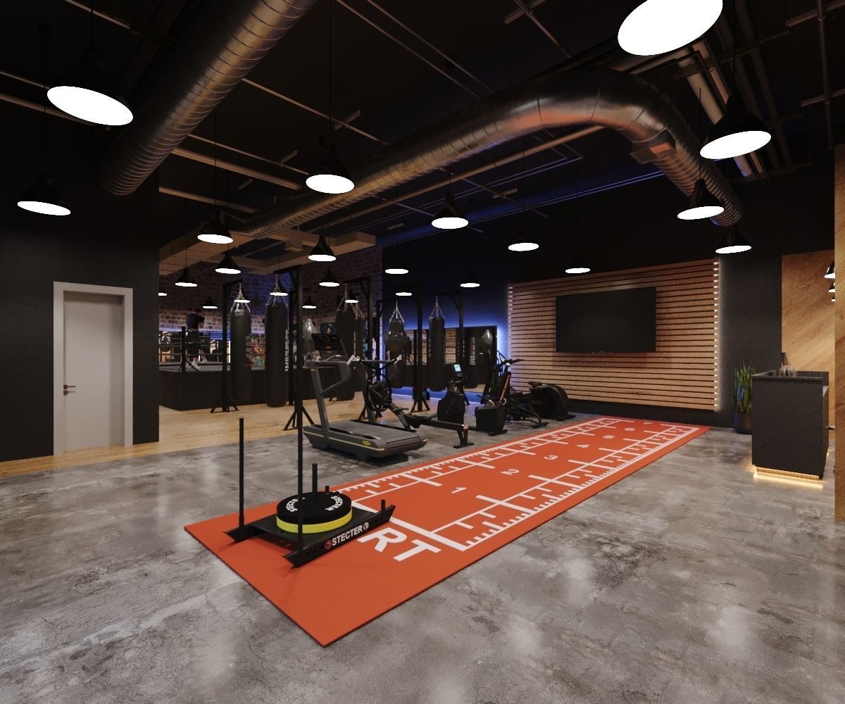 Modern gym design free 3D model | CGTrader