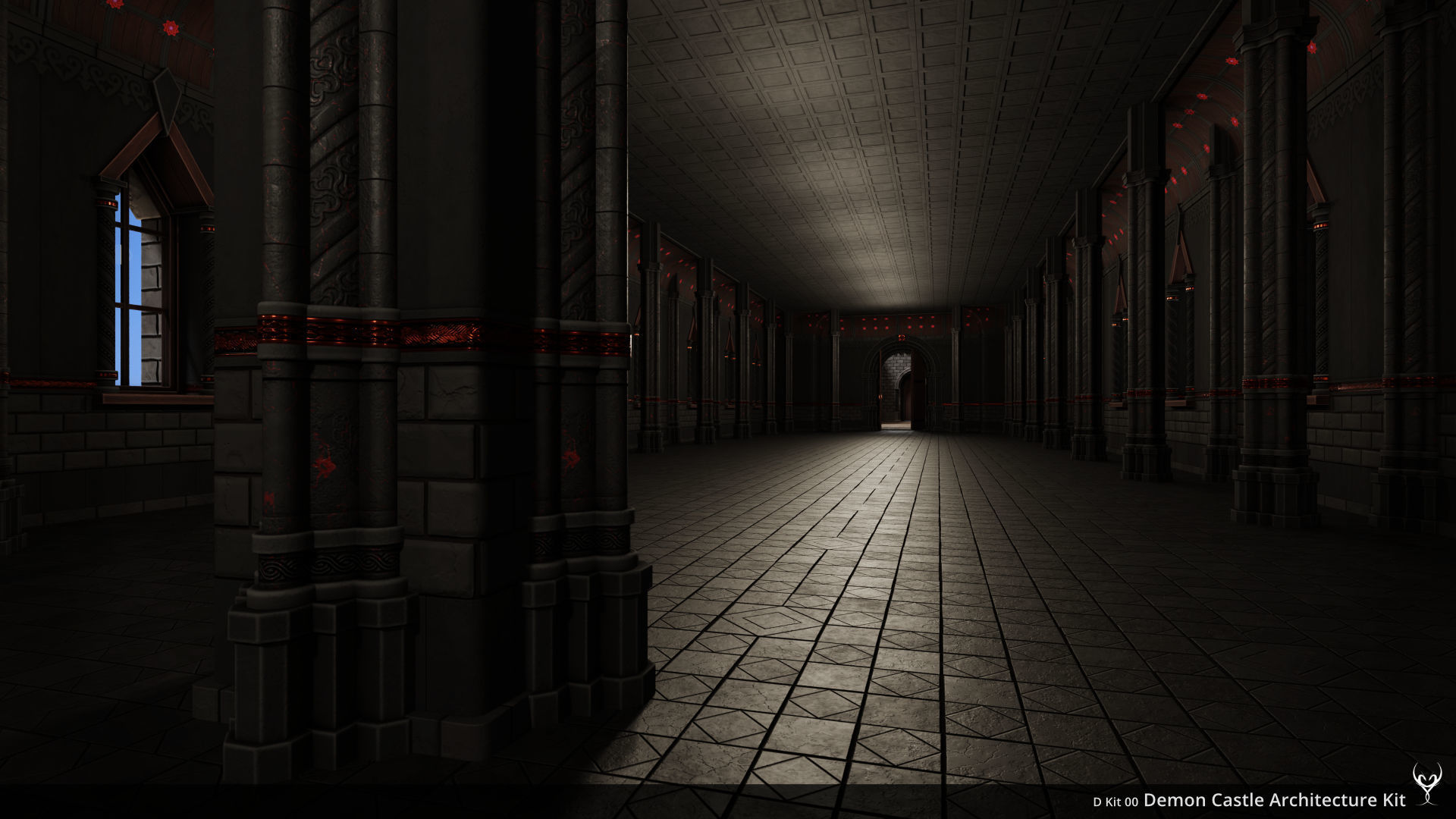 3D model D Kit 00 Demon Castle Architecture Kit - Hall Kit VR / AR ...