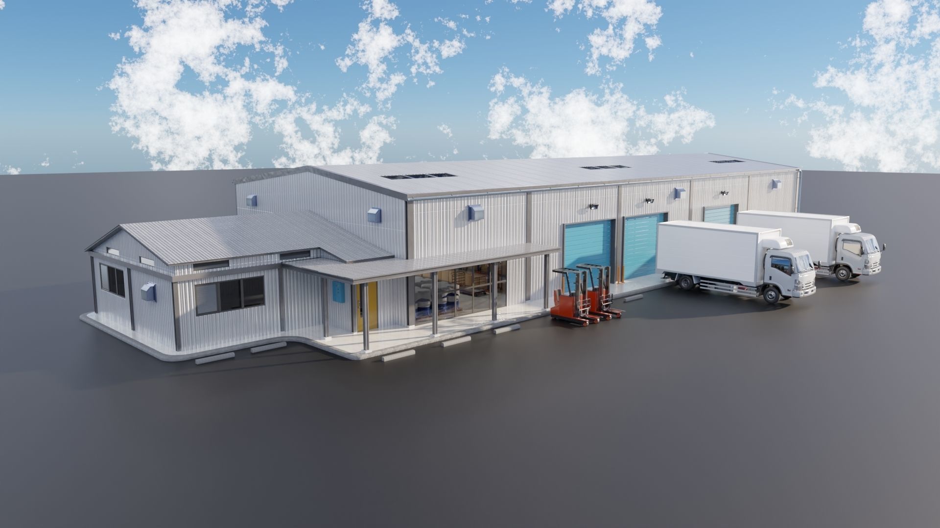 3D model Warehouse industrial building VR / AR / low-poly | CGTrader