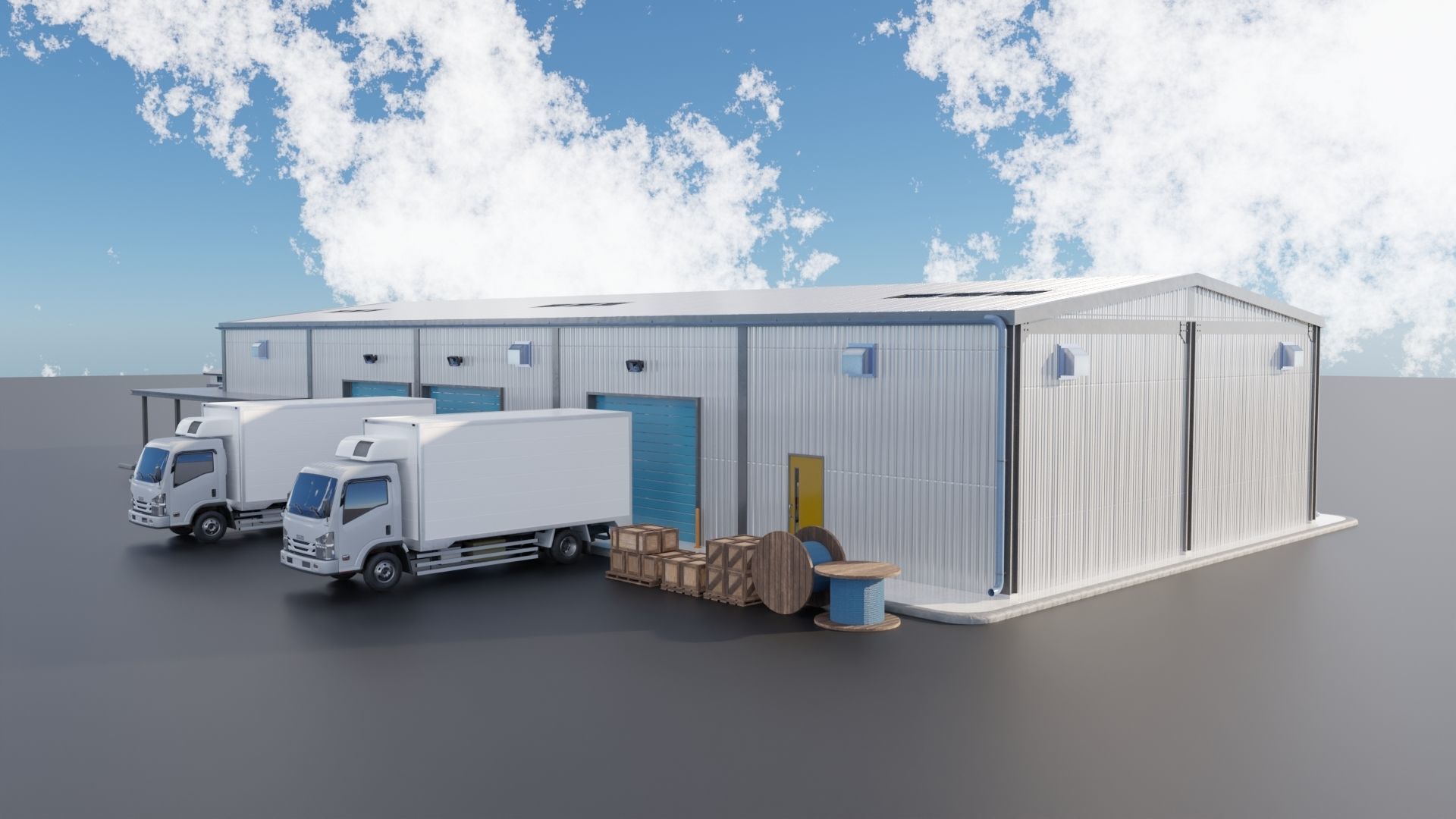 3D model Warehouse industrial building VR / AR / low-poly | CGTrader