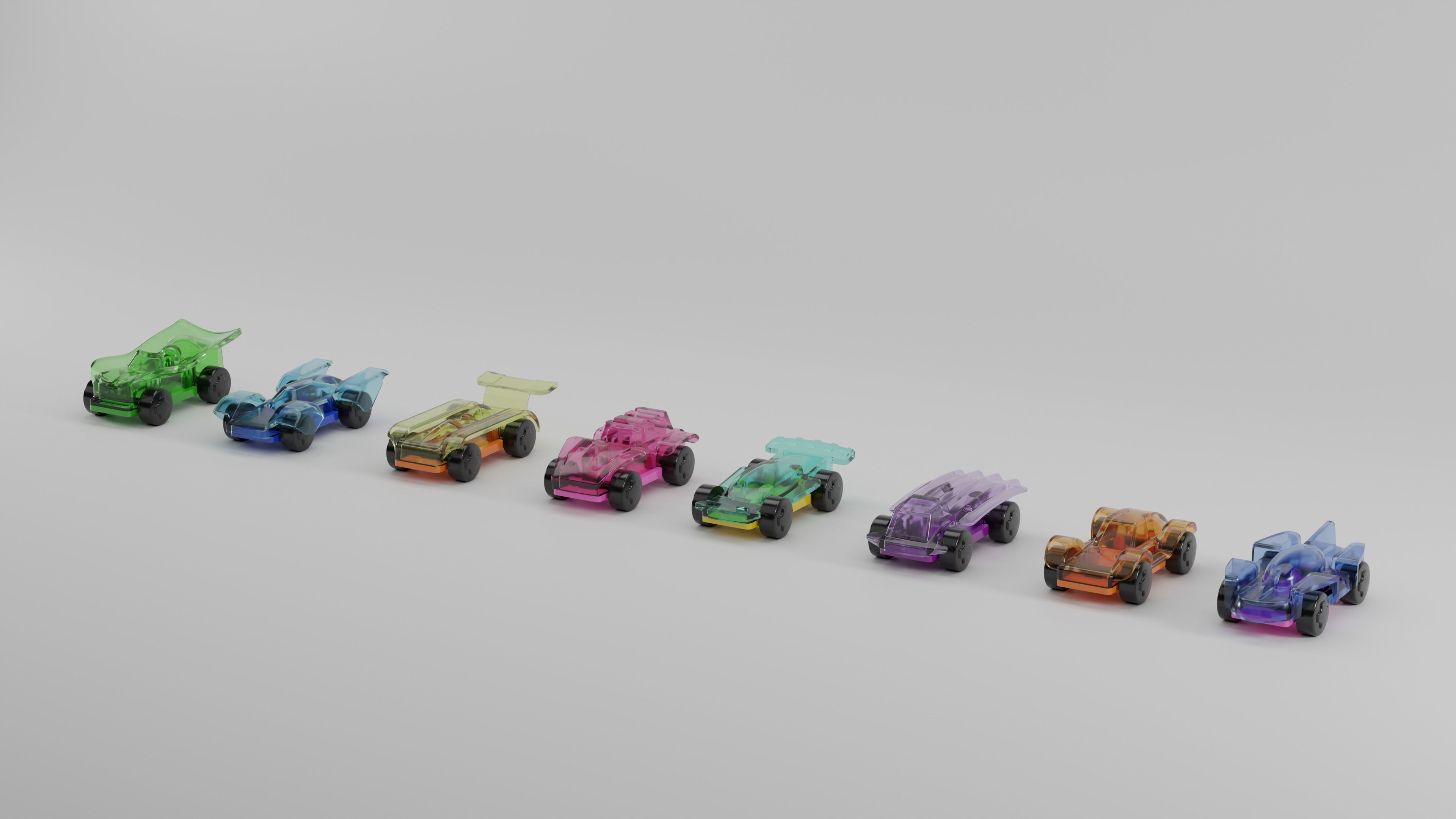 Plastic Toy Cars 3D model rigged | CGTrader